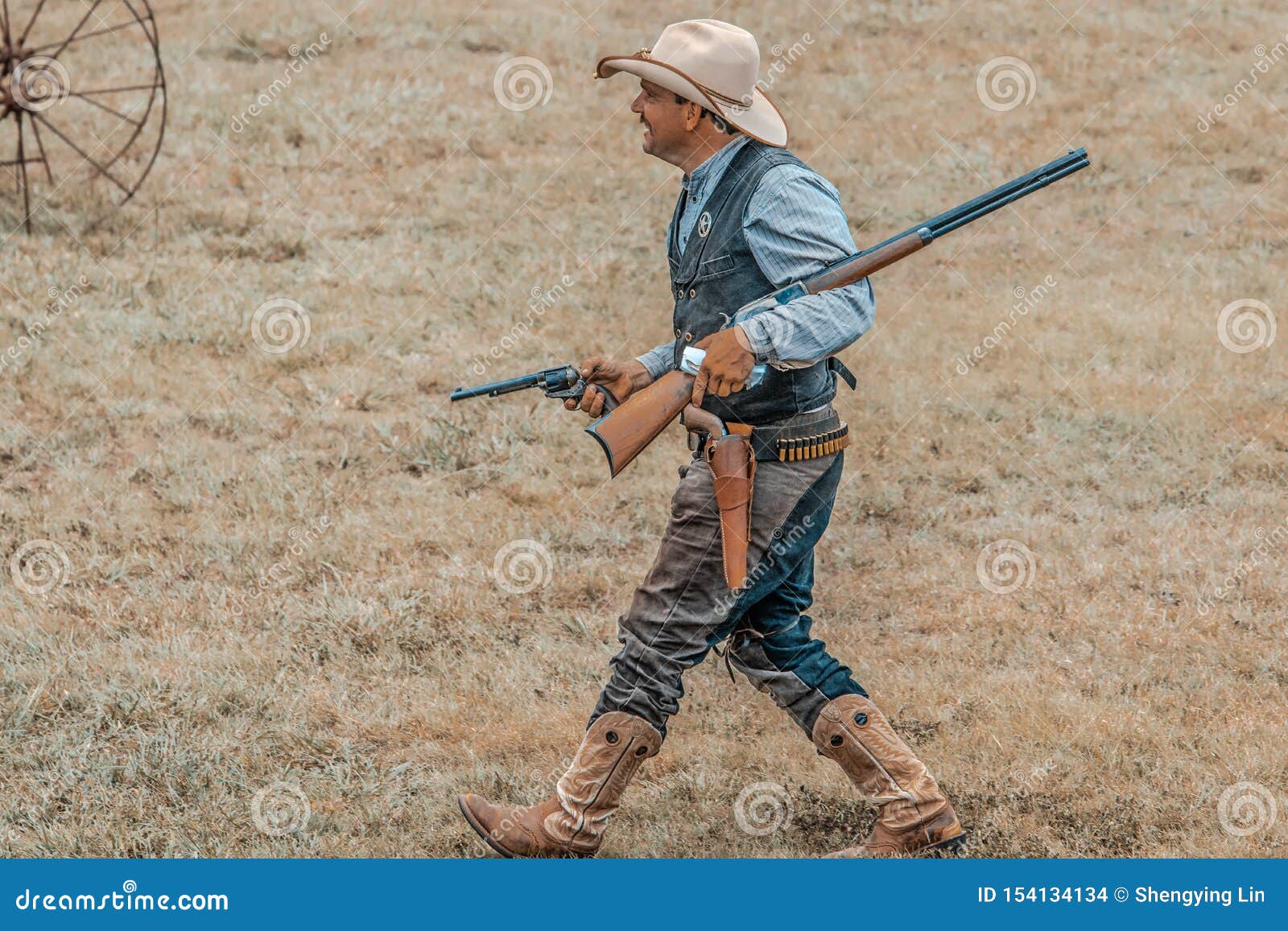 Cowboy Shooting Two Guns