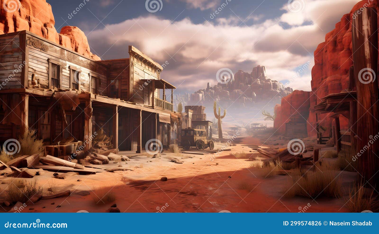 Wild west environment stock photo. Image of dusk, vehicle - 299574826
