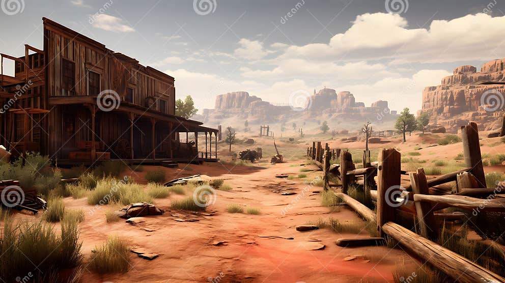 Wild west environment stock image. Image of road, light - 299575123