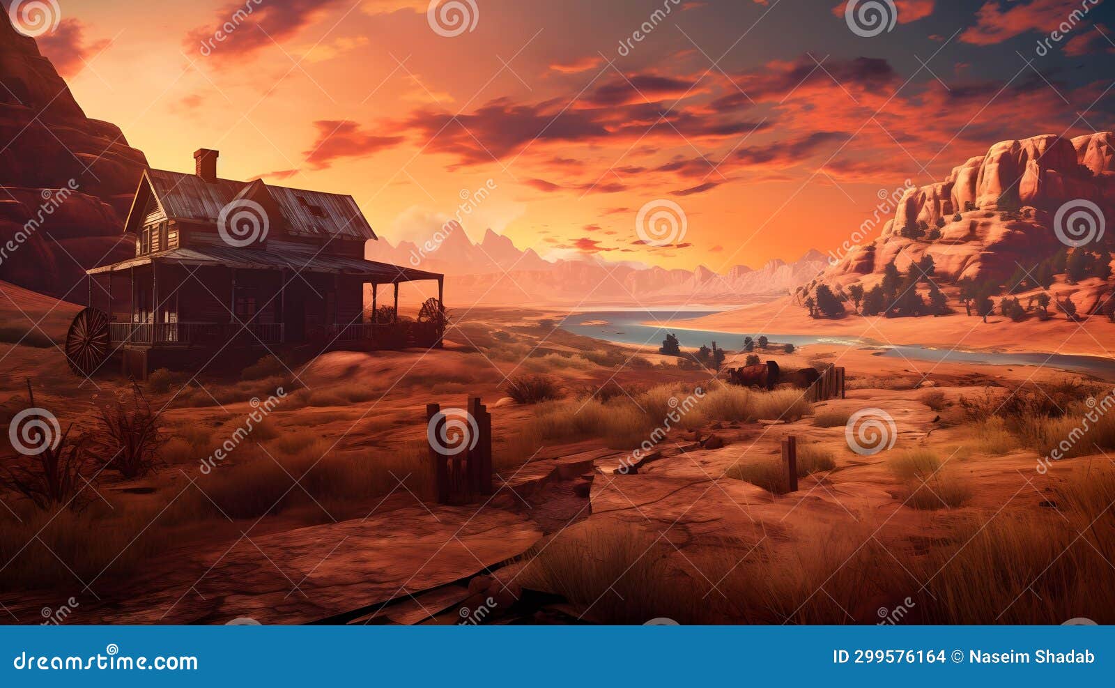 Wild west environment stock photo. Image of lighting - 299576164
