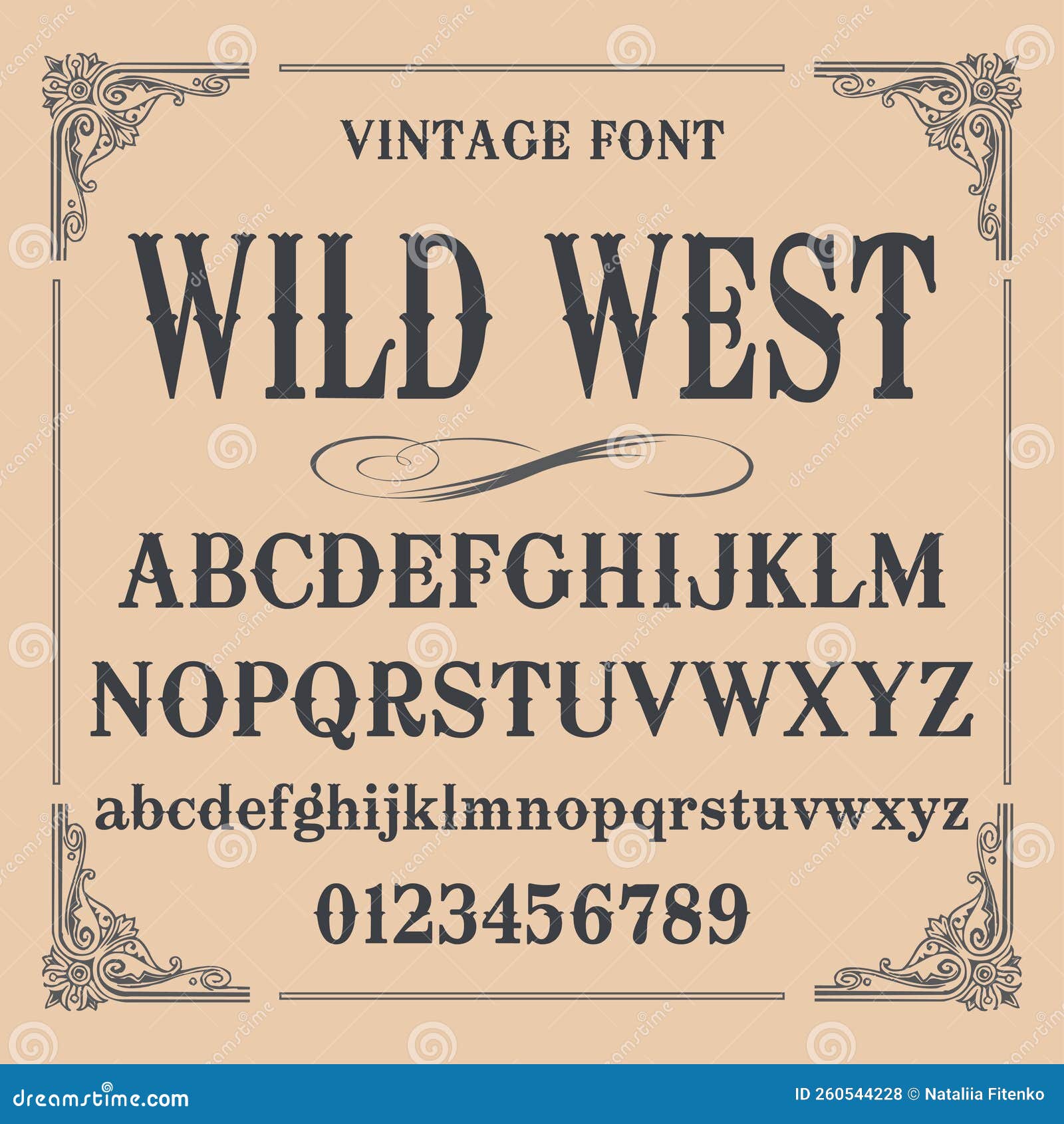 Wild Westfont Typeface Script Stock Illustration Illustration Of Handwritten Letter 260544228