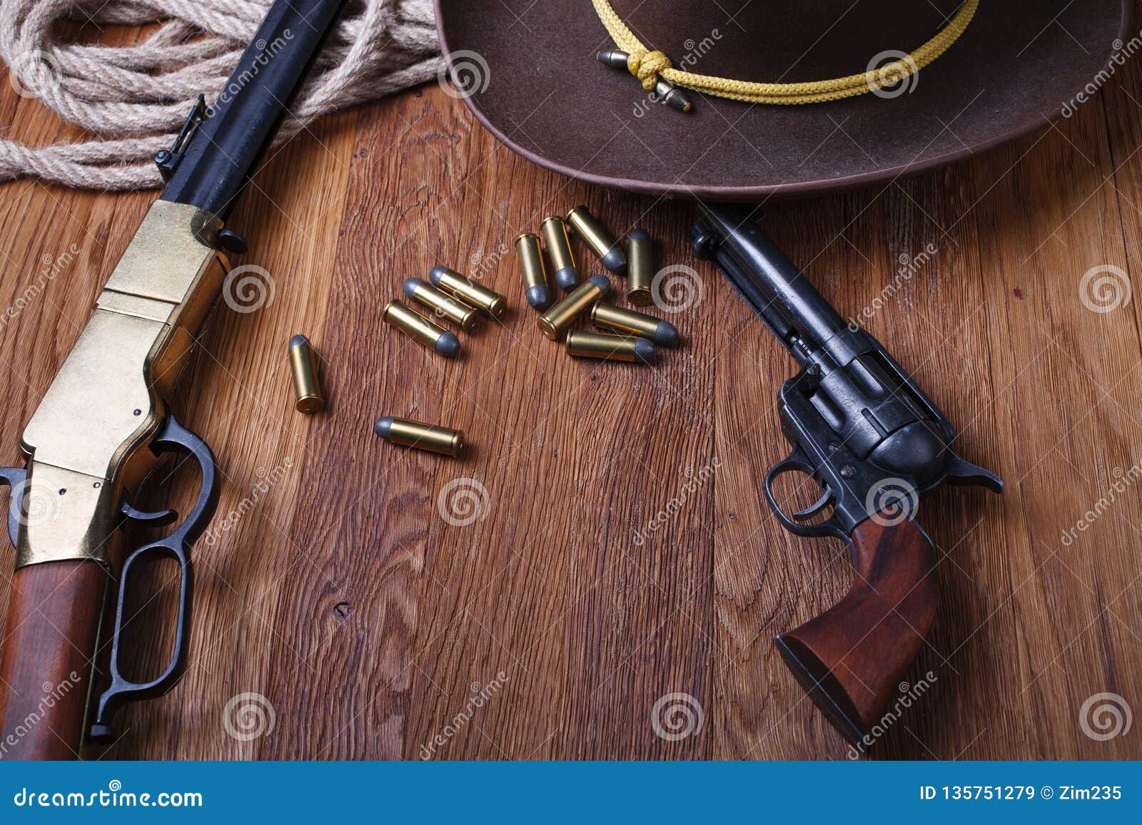Wild West Guns and Ammunition Stock Image - Image of oldwest, cowboy ...