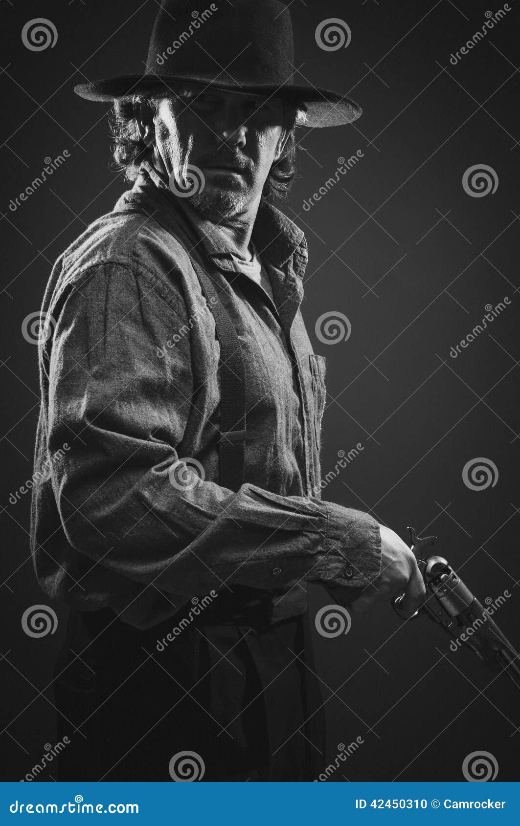 Wild West Gunslinger stock photo. Image of rough, pistol - 42450310