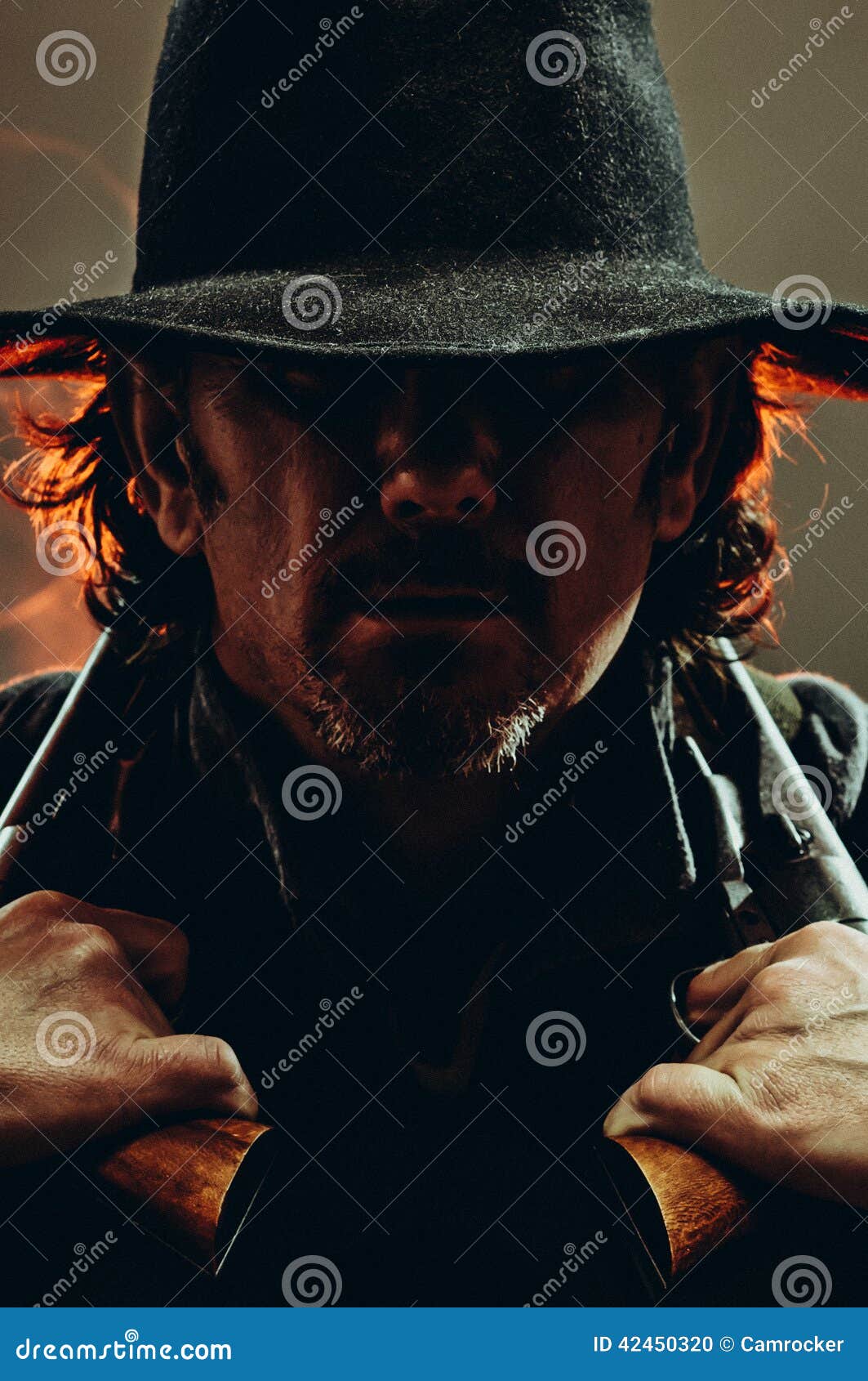 Wild West Gunslinger stock photo. Image of front, dark - 42450320