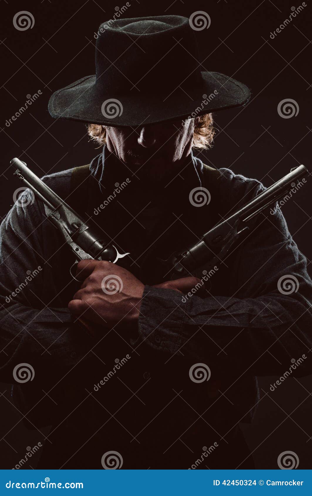 Wild West Gunslinger stock photo. Image of badass, pistol - 42450324