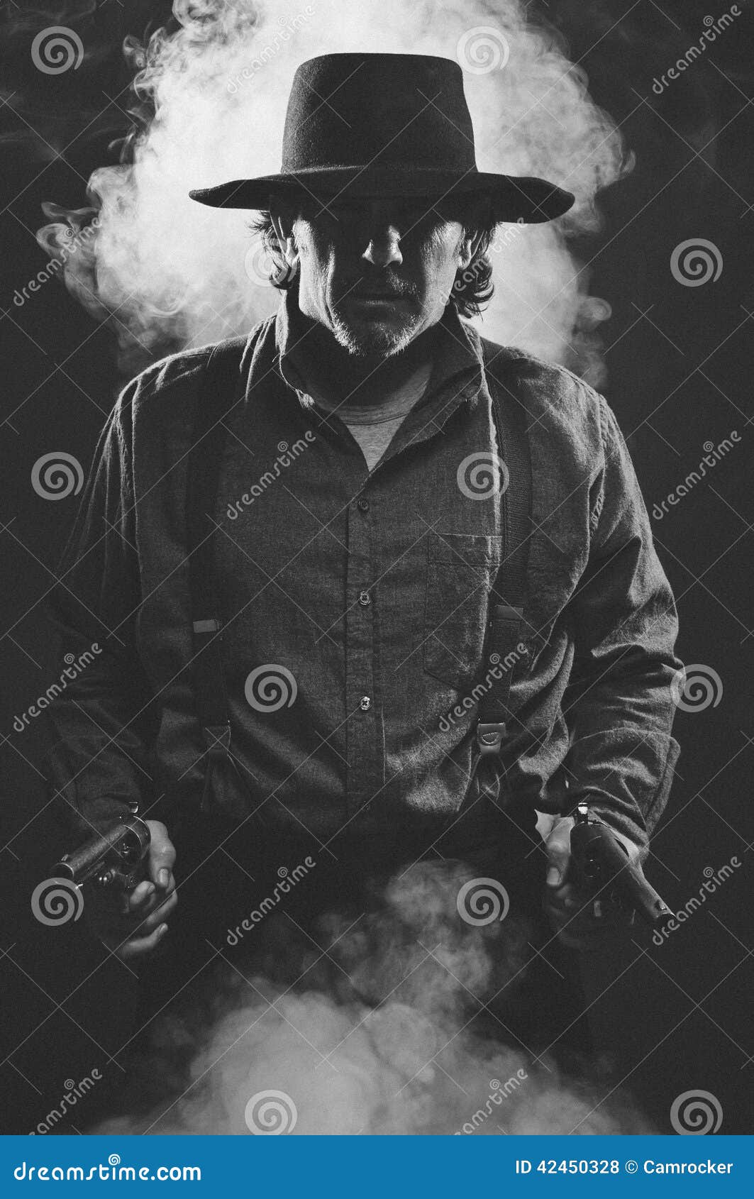 Wild West Gunslinger stock photo. Image of badass, staring - 42450328