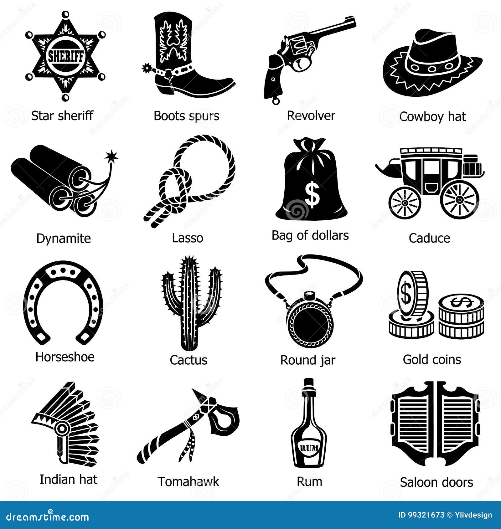Wild West Icons Set, Simple Style Stock Vector - Illustration of boot ... Wild West Icons Set, Simple Style Stock Vector - Illustration of boot ...
