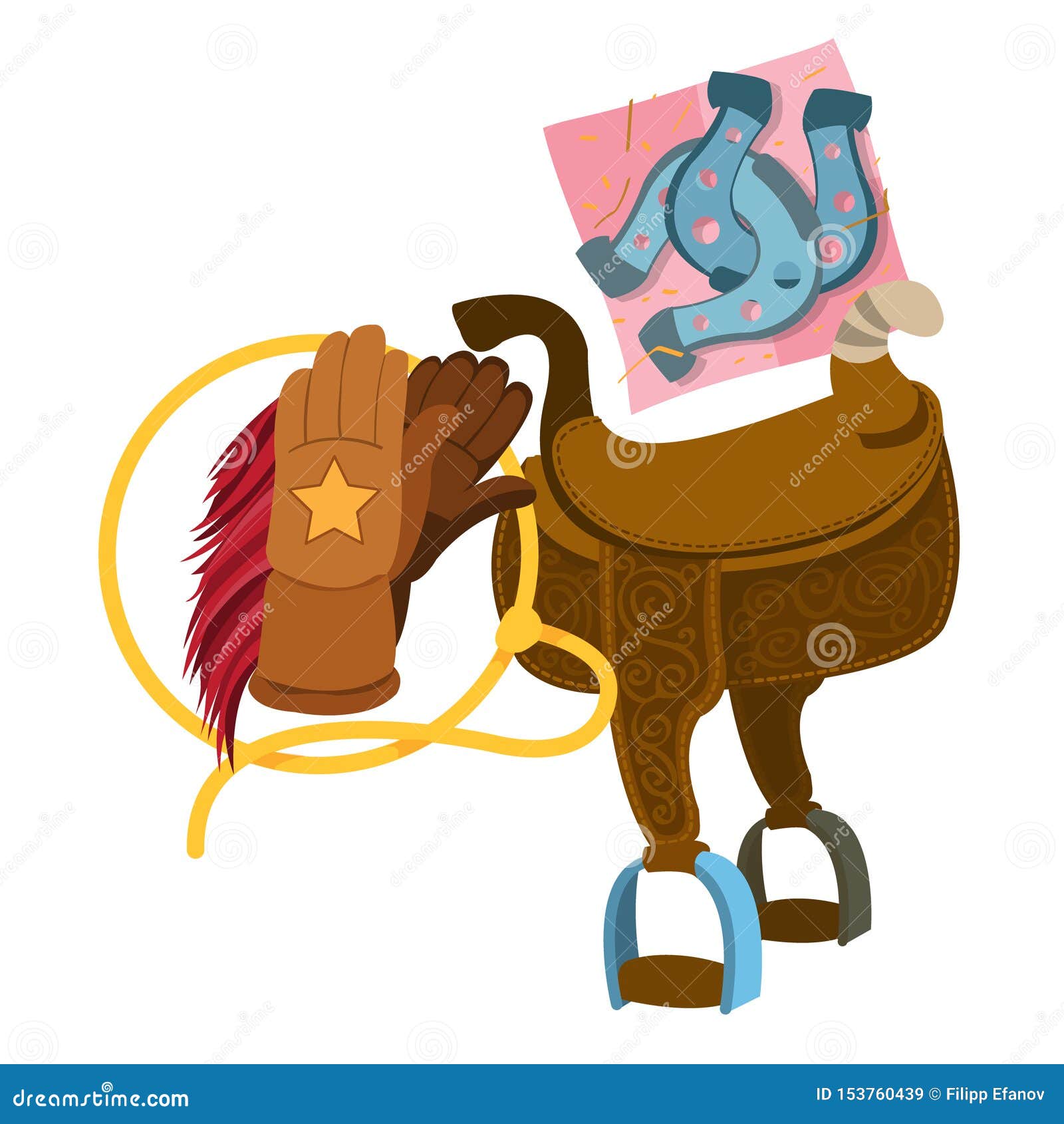 Cowboy Caught Cow With Lasso From Rope On His Farm, Animals On Wild ...