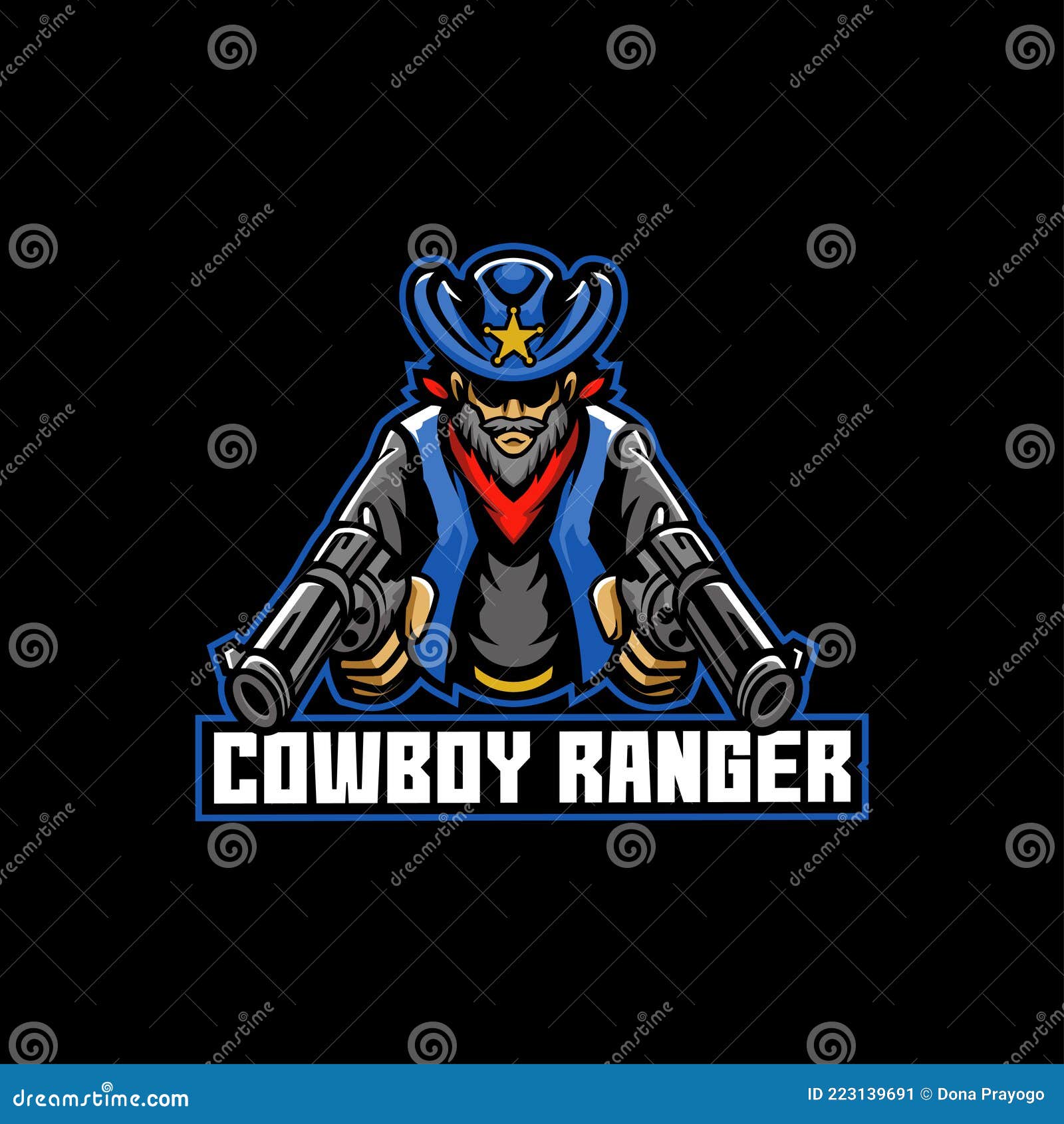 Wild West Lone Ranger with Cowboy Stock Illustration - Illustration of ...