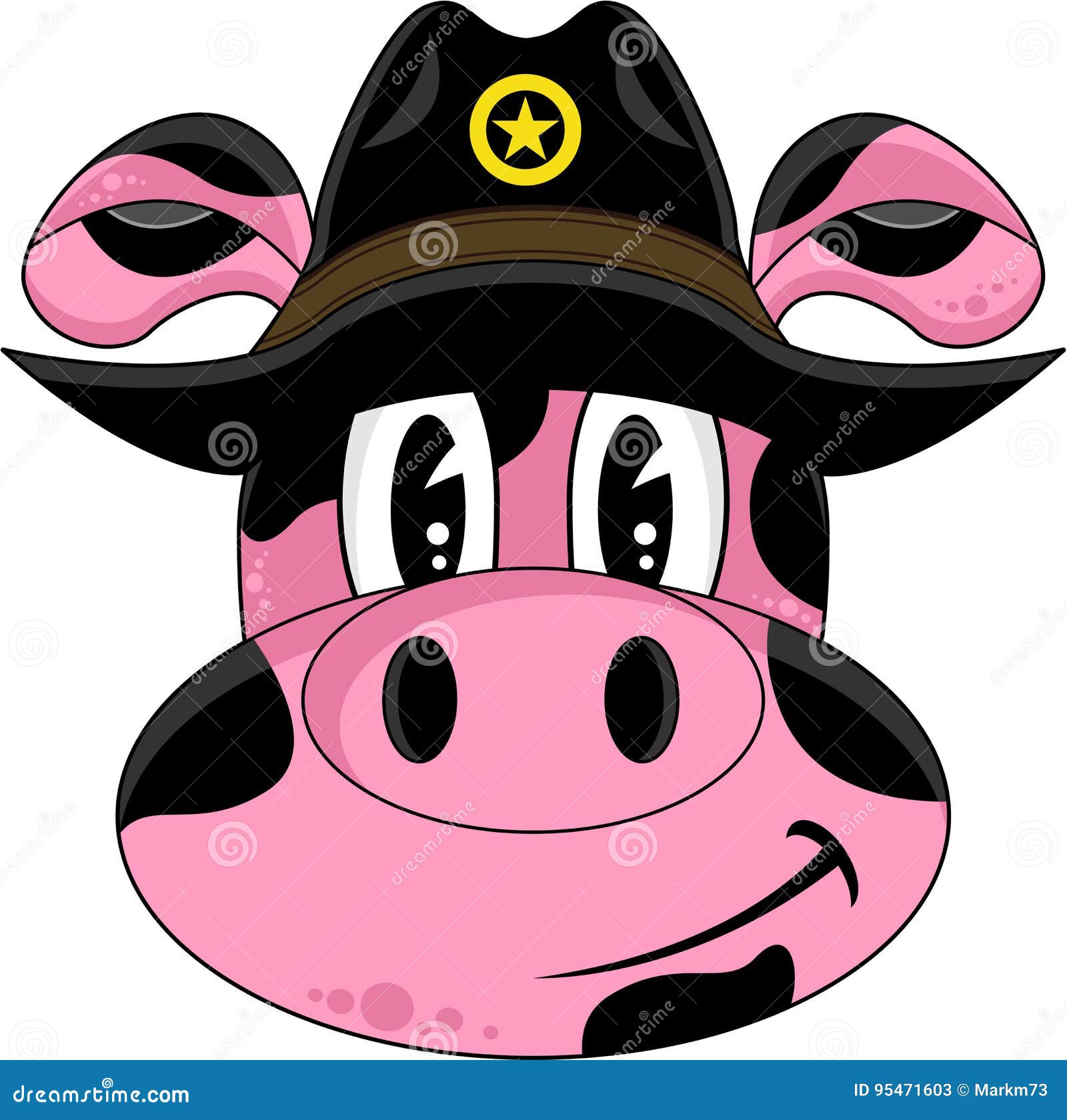 Wild West Pig Cowboy stock vector. Illustration of wild - 95471603