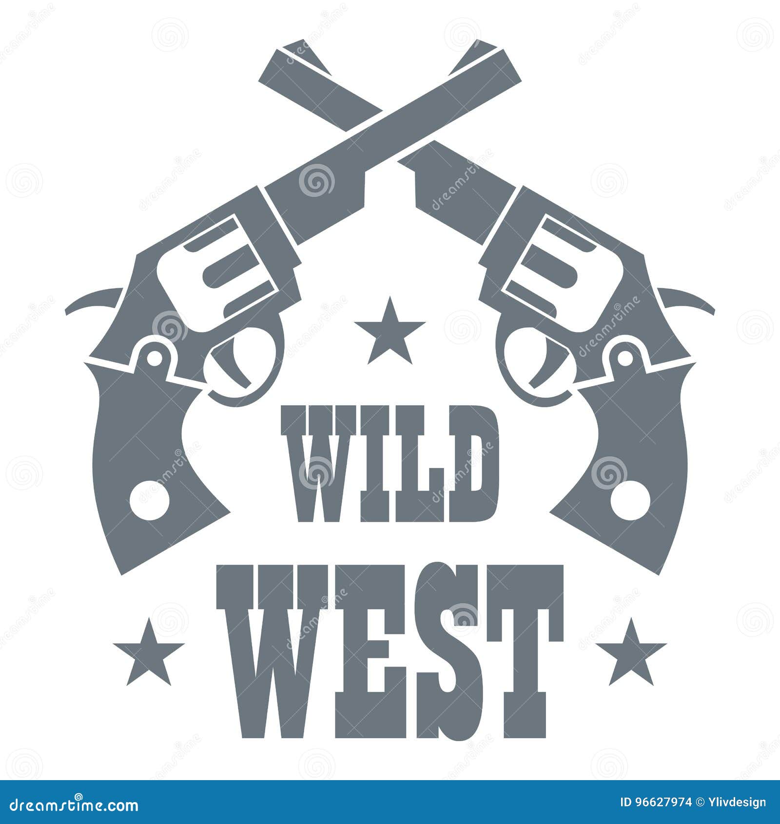 Wild West Revolver Logo, Simple Style Stock Vector - Illustration of ...