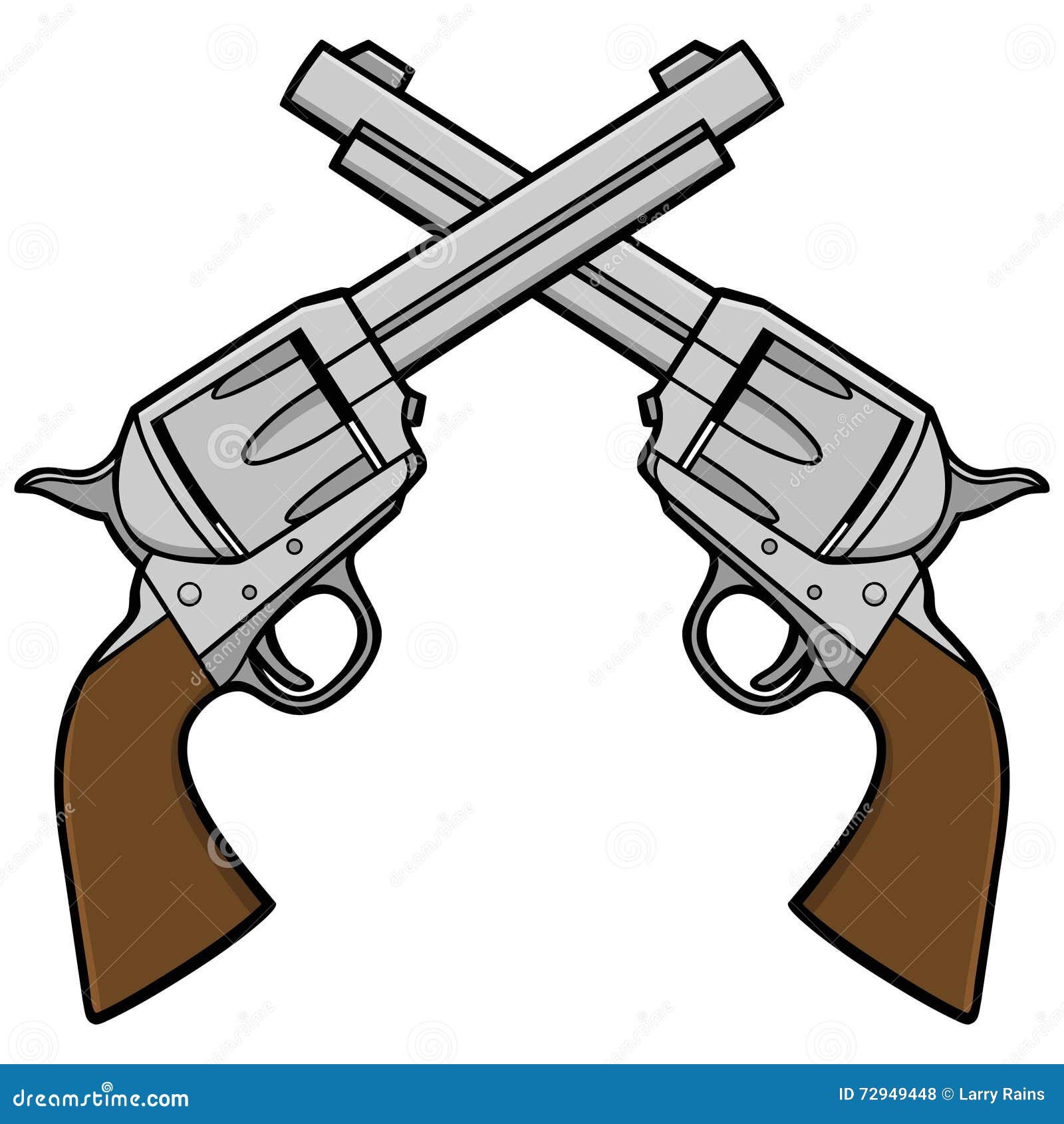 Western Revolver Vector