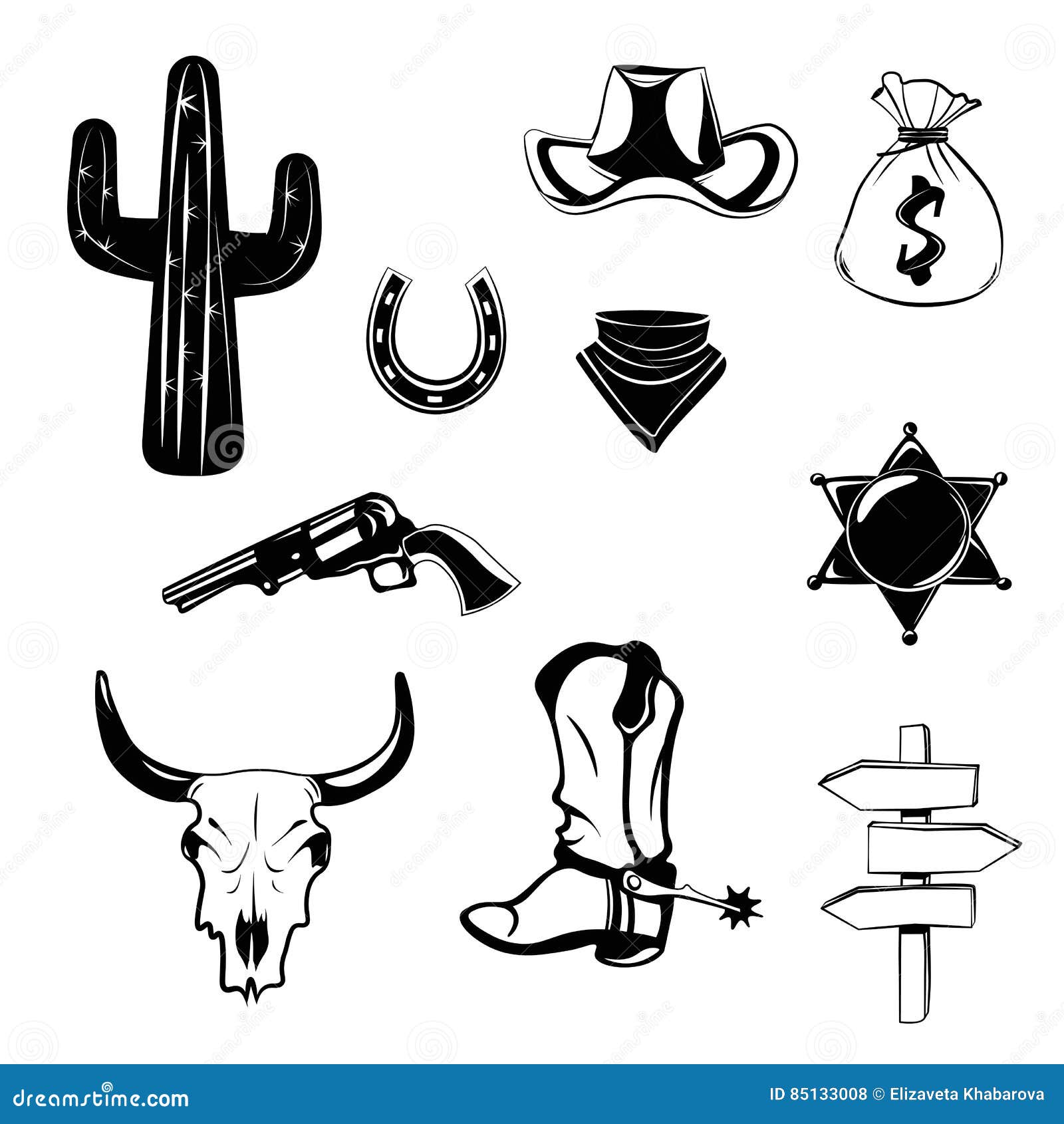 Wild West. Set of Vintage Rodeo Emblems, Labels, Logos, Badges Stock ...