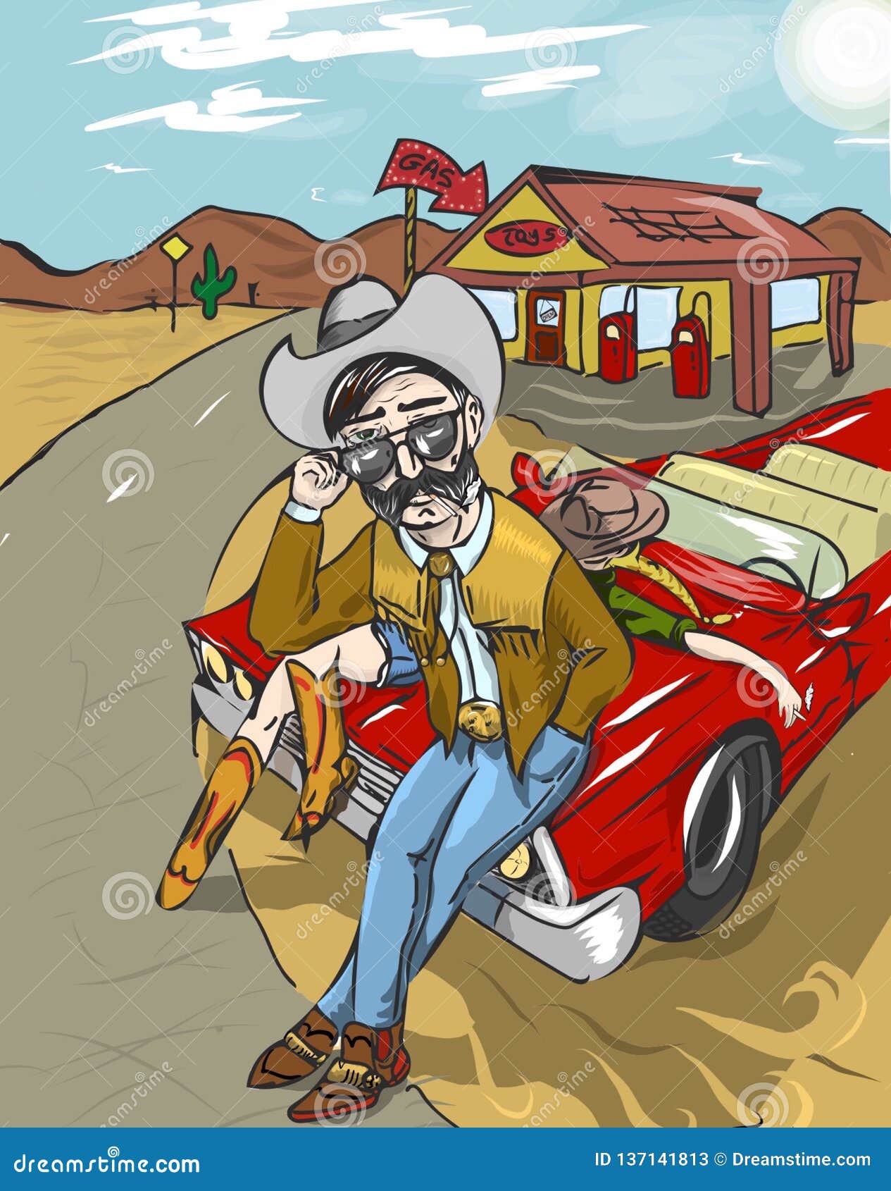 Wild west stock illustration. Illustration of side, wildwest - 137141813