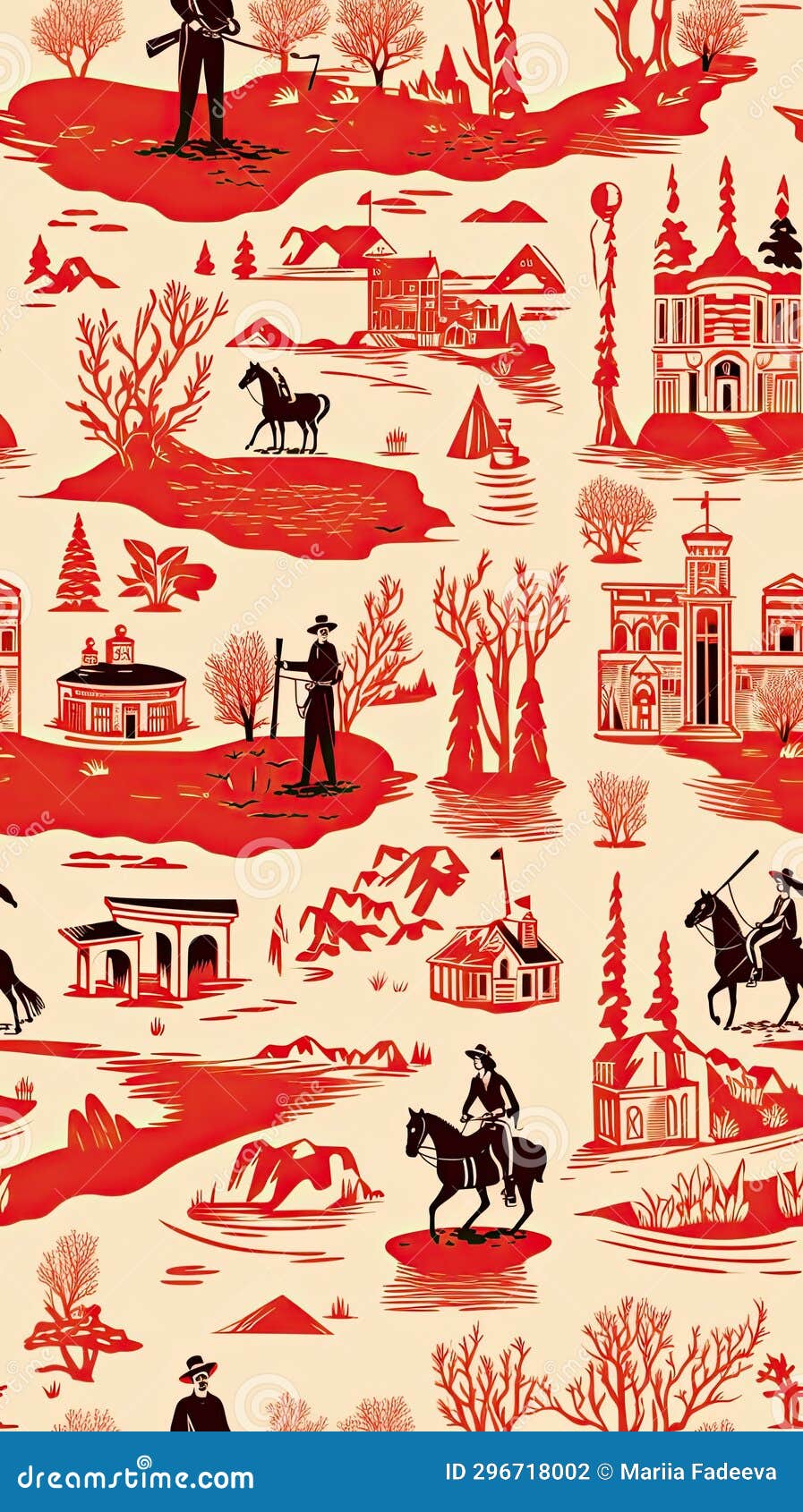 Wild West Theme in Patterns. in Unexpected Color Palettes. Orange and ...