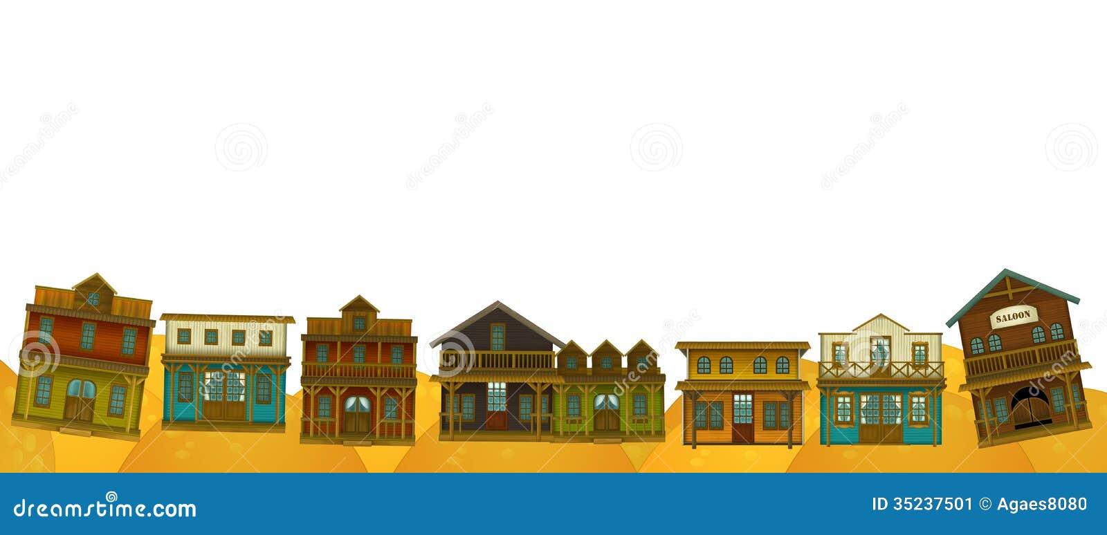 The Wild West - Western - Frame - Border Stock Illustration ...