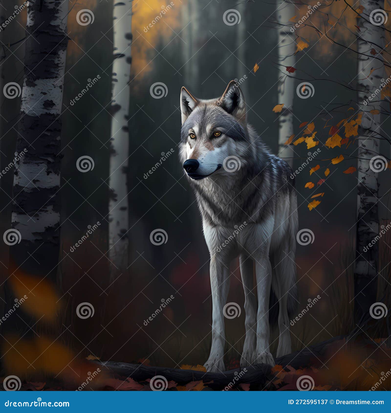 Wolf Activity Portrait. Generative AI Stock Illustration - Illustration ...