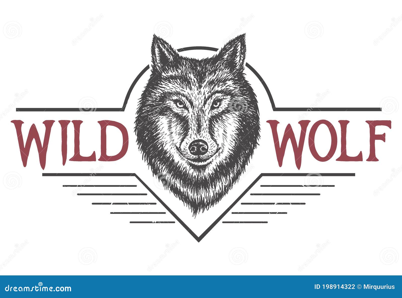 Wild wolf vector stock vector. Illustration of head - 198914322