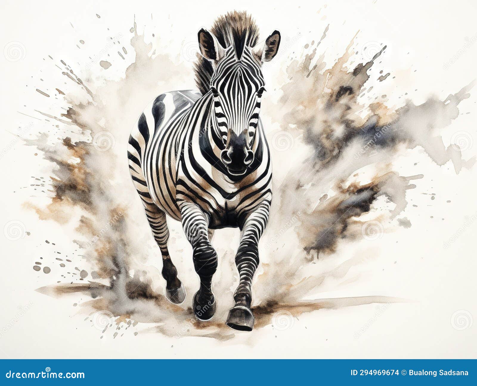 Zebra Running Made with Generative AI Illustration Stock Illustration ...