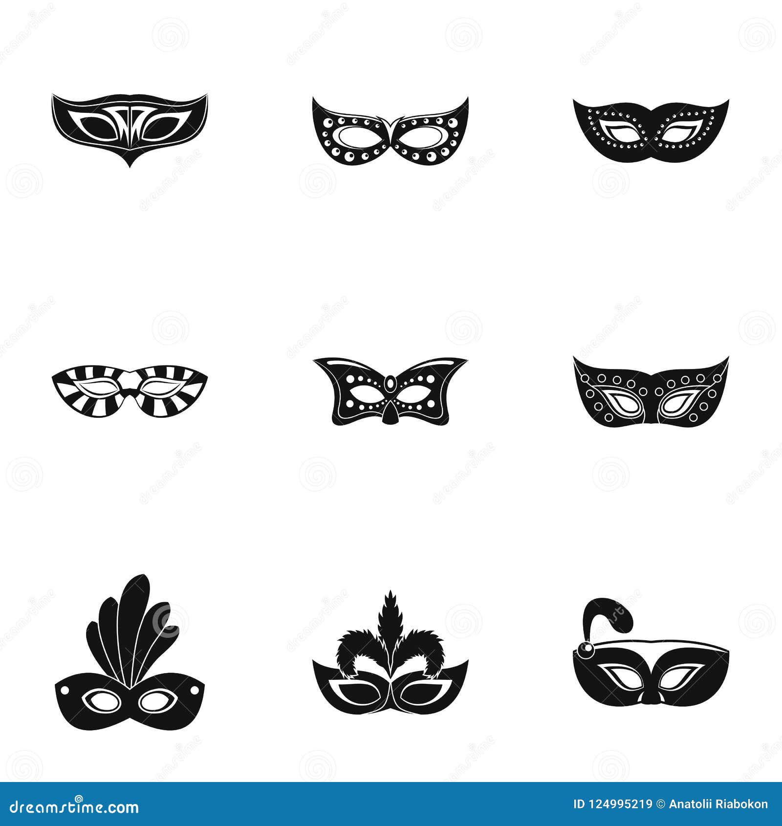 Wildcard Icons Set, Simple Style Stock Illustration - Illustration of ...