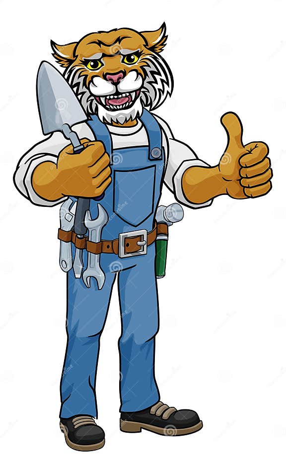 Wildcat Bricklayer Builder Holding Trowel Tool Stock Vector ... Wildcat Bricklayer Builder Holding Trowel Tool Stock Vector ...