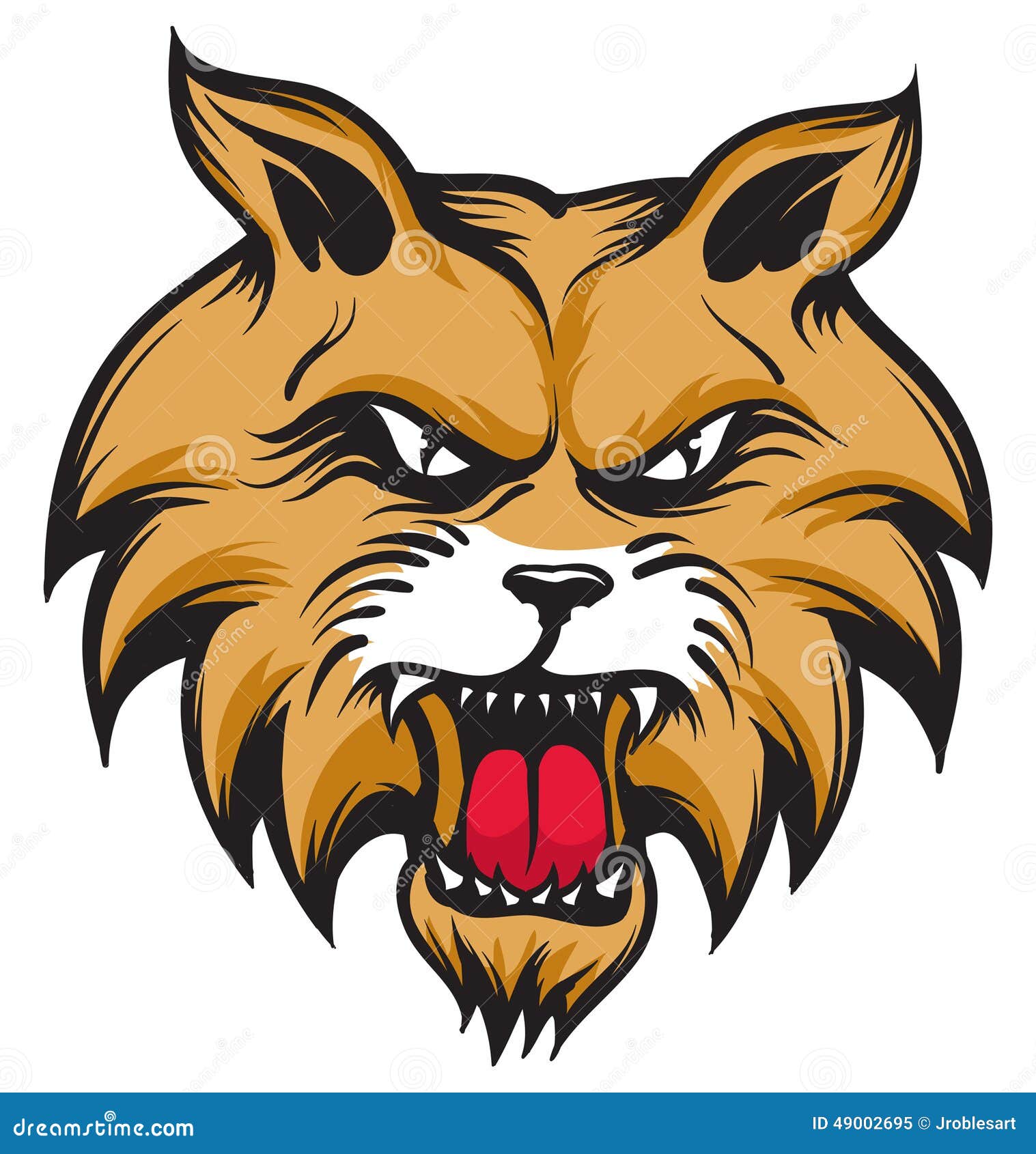 Wildcat stock vector. Illustration of head, cool, comic - 49002695