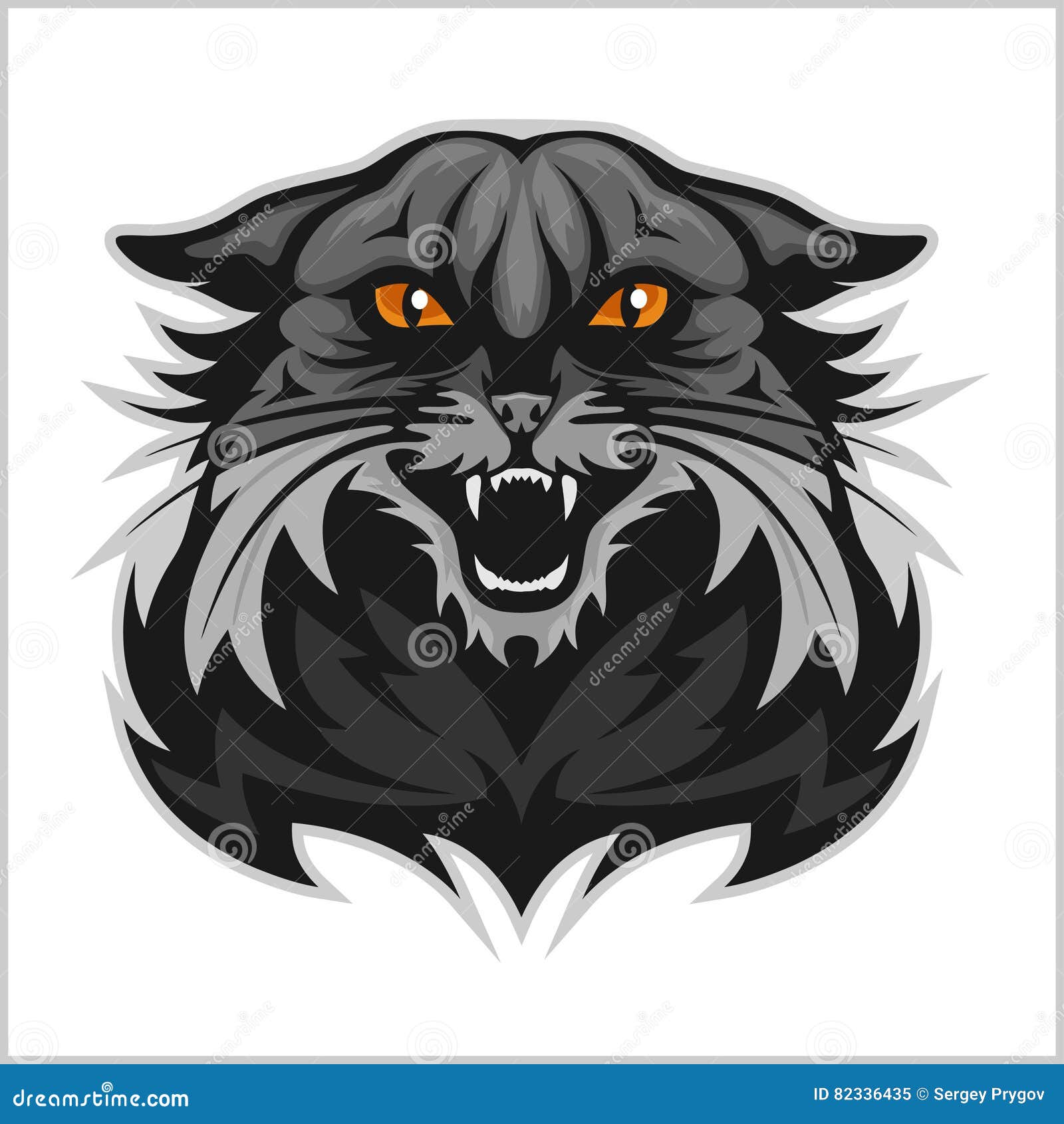 Wildcat Mascot Cute Happy Cartoon Character Vector Illustration ...