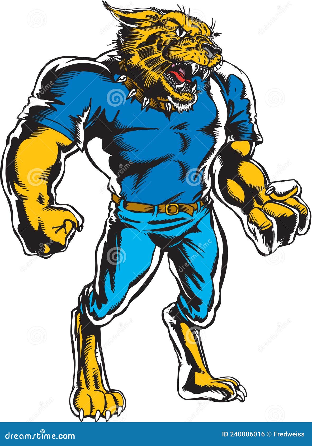 Wildcat Standing Tough Vector Illustration Stock Vector - Illustration ...