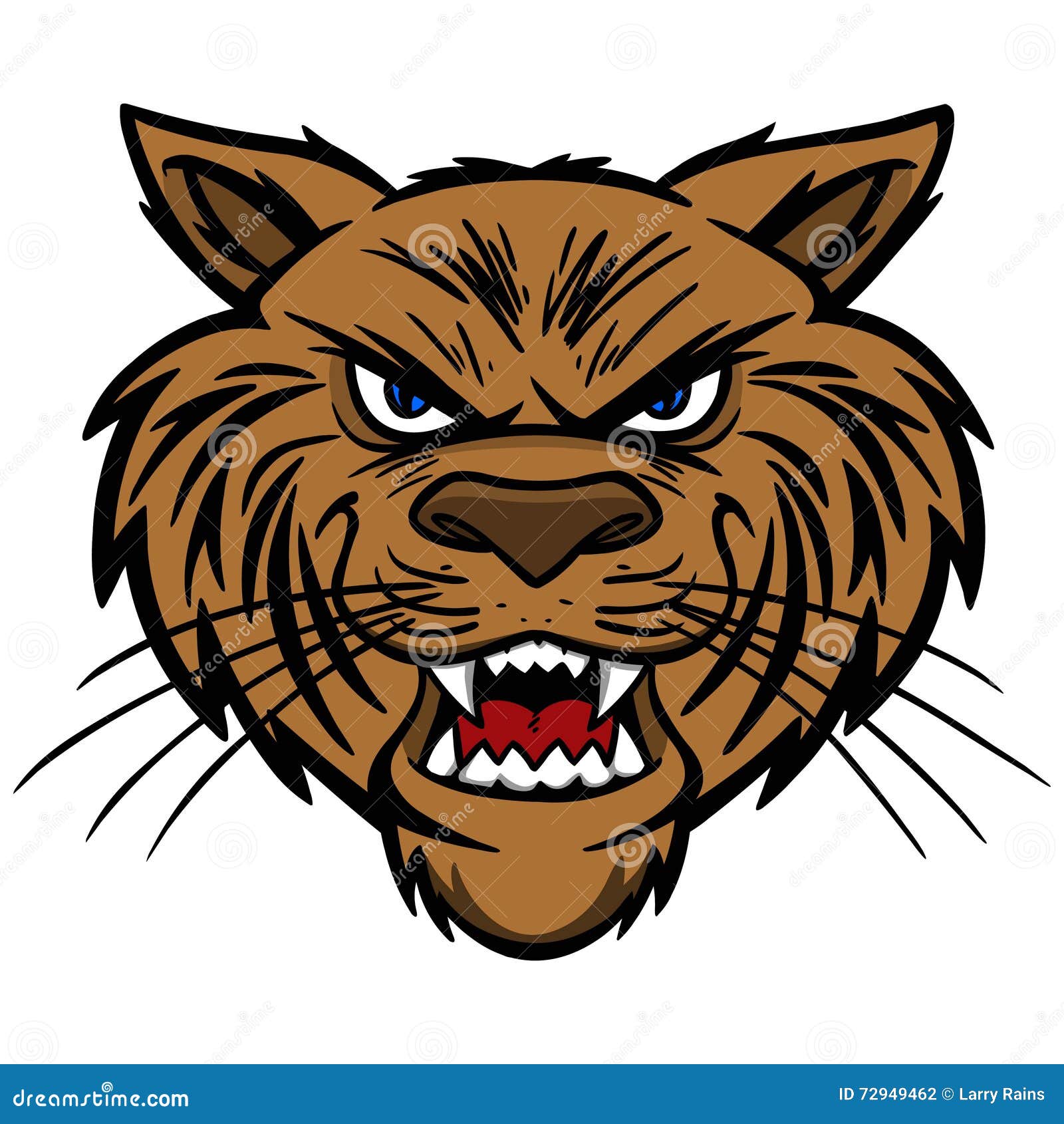 Wildcat stock vector. Illustration of bobcat, cartoon - 72949462