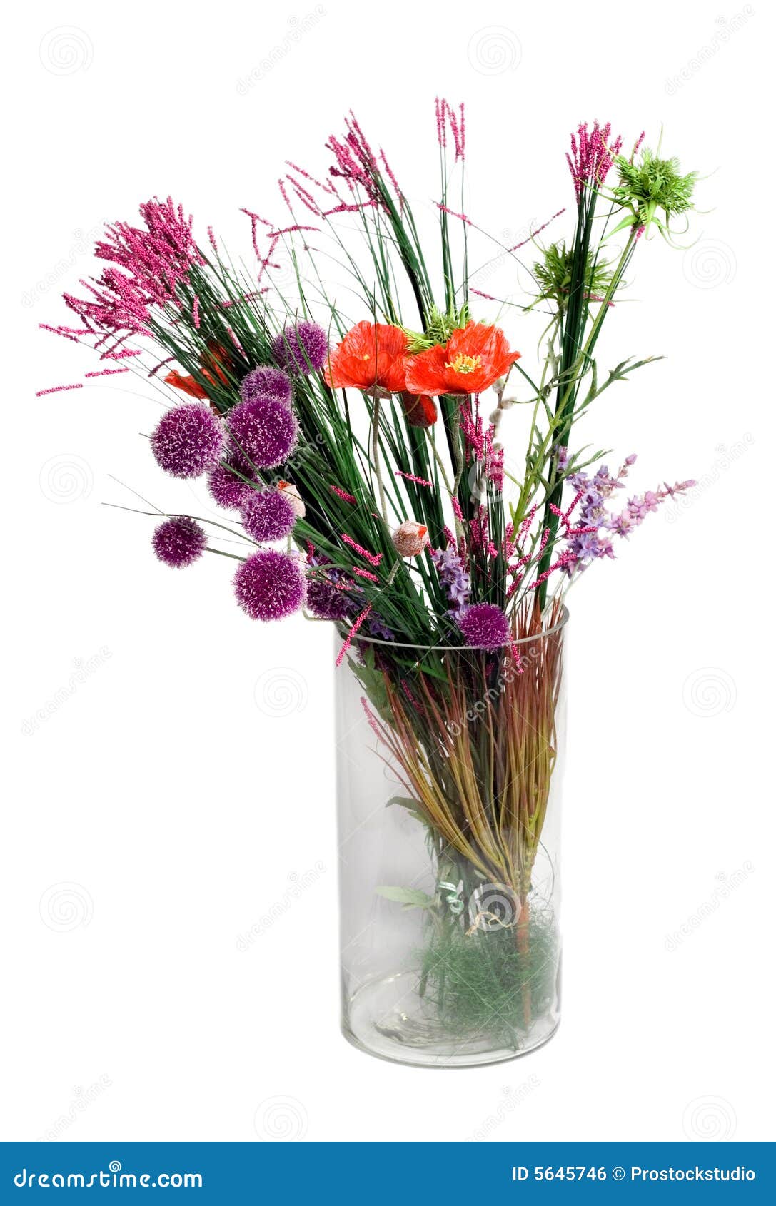 Wilde bloemen in vaas stock foto. Image of glas, wild - 5645746