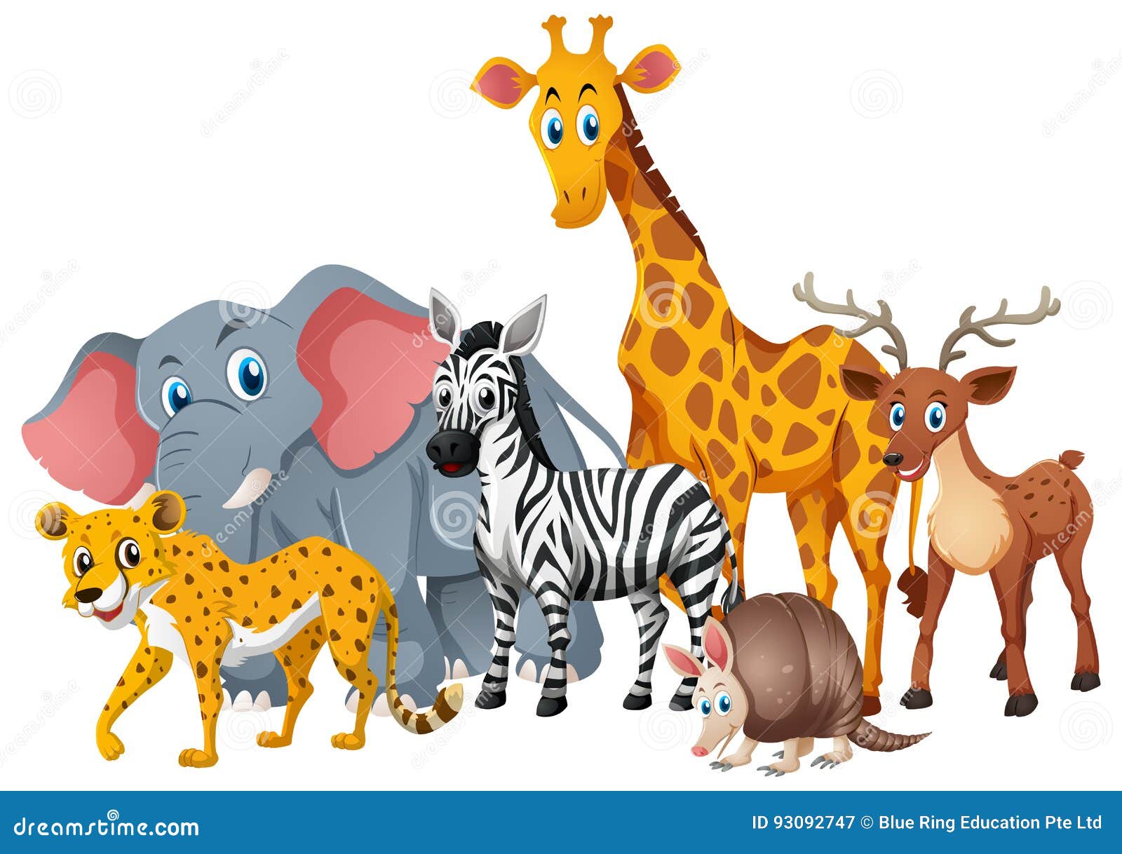 Wilde Dieren Samen in Groep Vector Illustratie - Illustration of ...