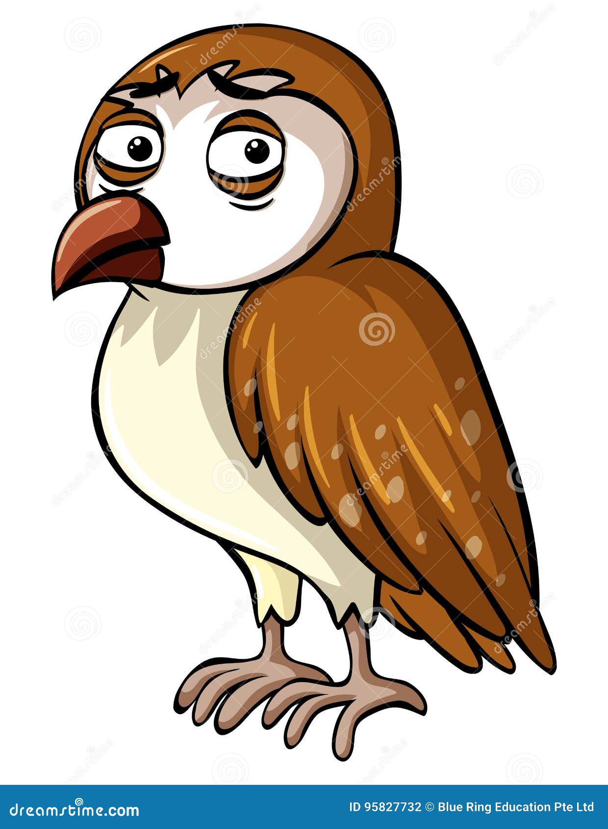 Wilde Uil Met Droevig Gezicht Vector Illustratie - Illustration of ...