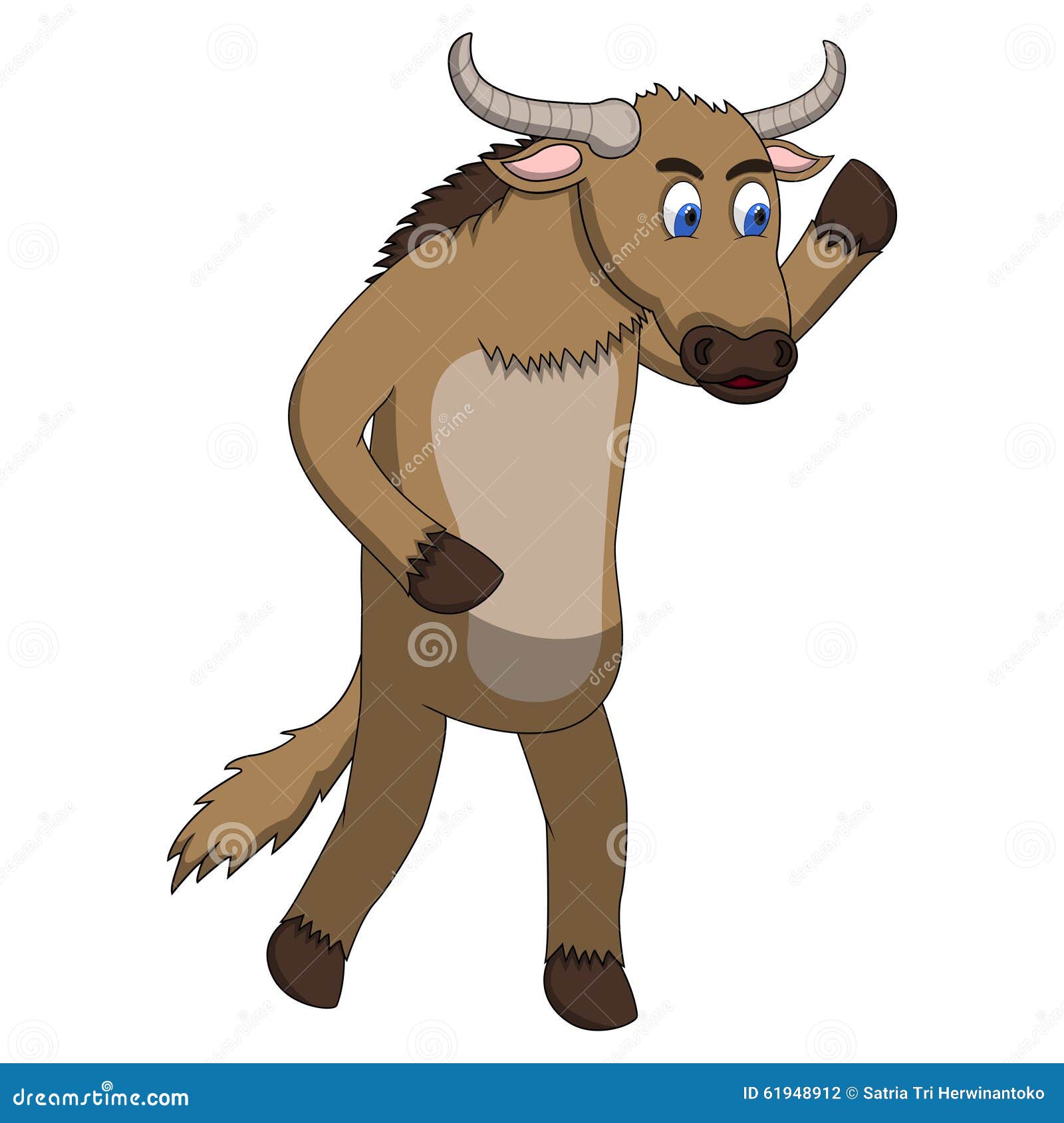Wildebeest Cartoon Vector Illustration Stock Illustration ...