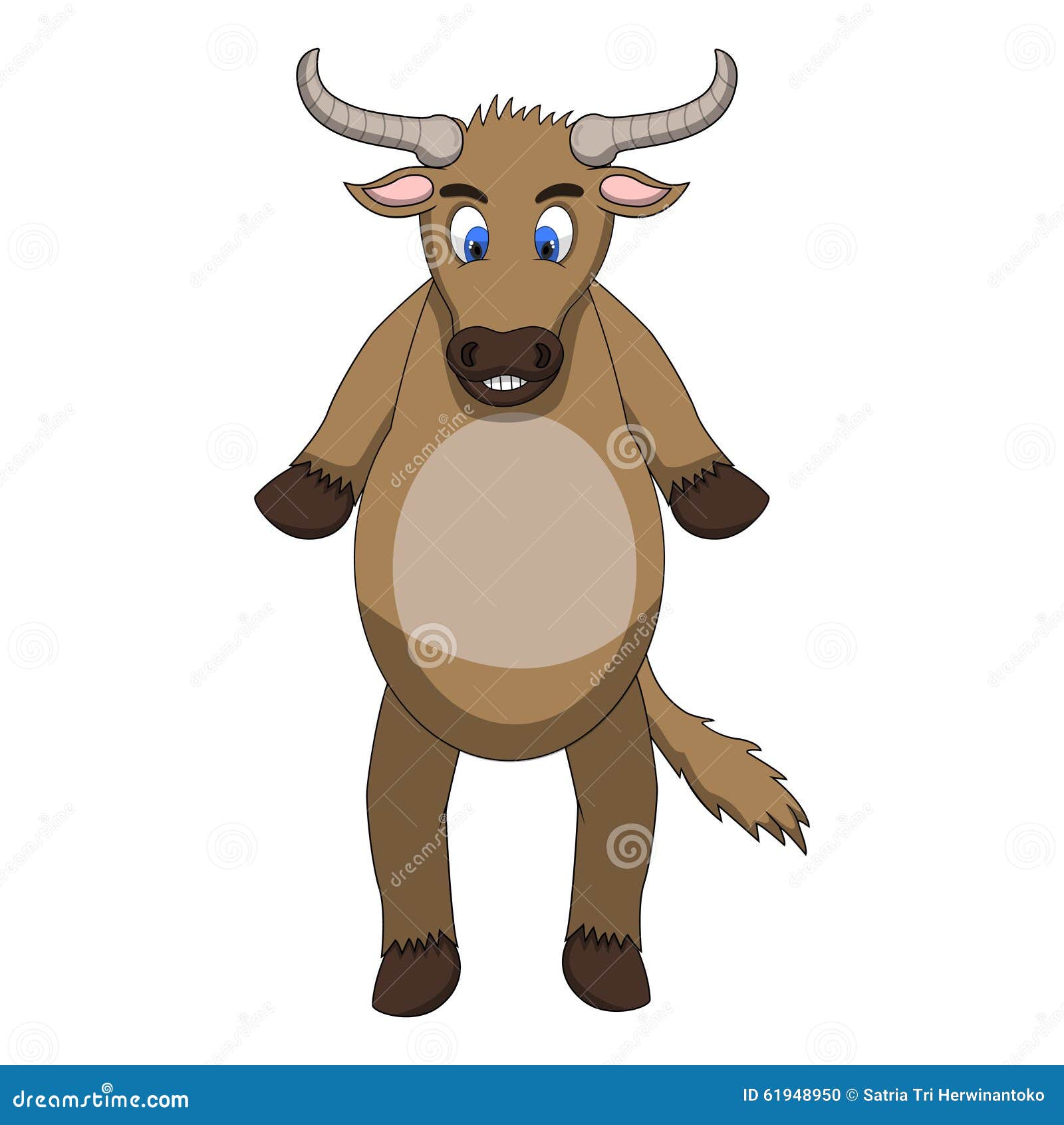 Wildebeest Cartoon Vector Illustration Stock Vector - Illustration of ...