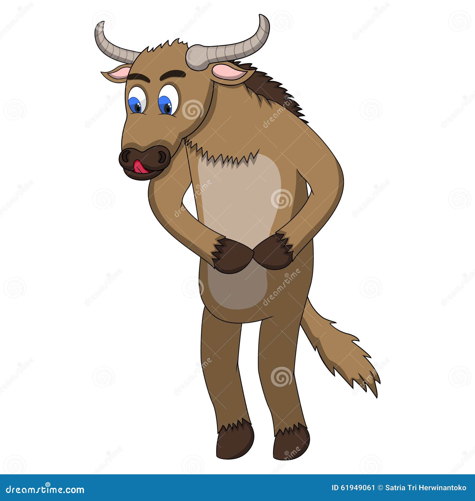 Wildebeest Cartoon Vector Illustration Stock Vector - Illustration of ...