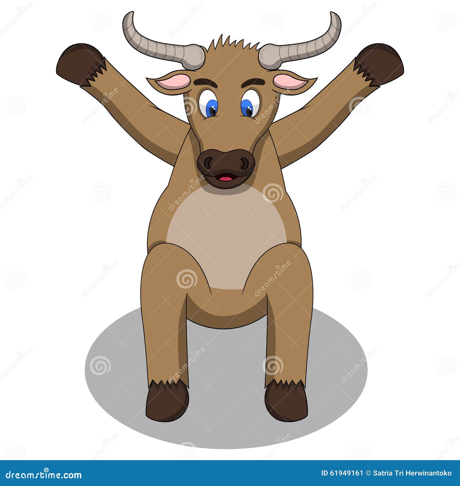 Wildebeest Cartoon Vector Illustration Stock Vector - Illustration of ...