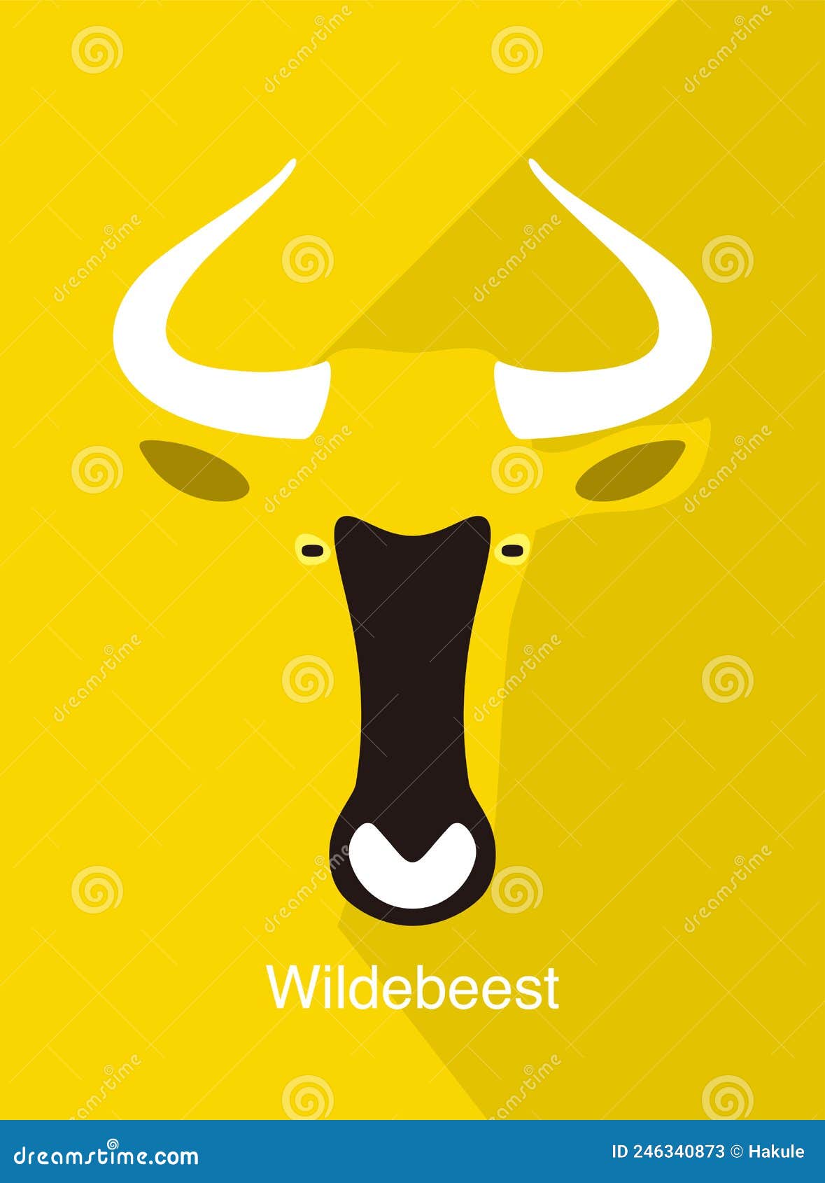 Wildebeest Face Flat Icon Design, Vector Illustration Stock Vector ...
