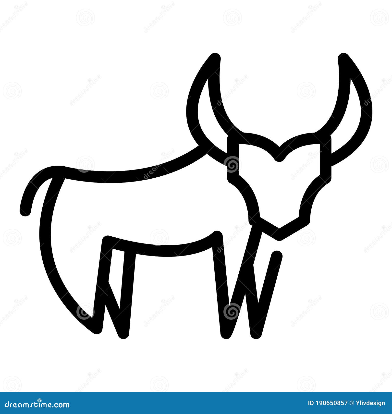 Wildebeest Icon, Outline Style Stock Vector - Illustration of africa ...