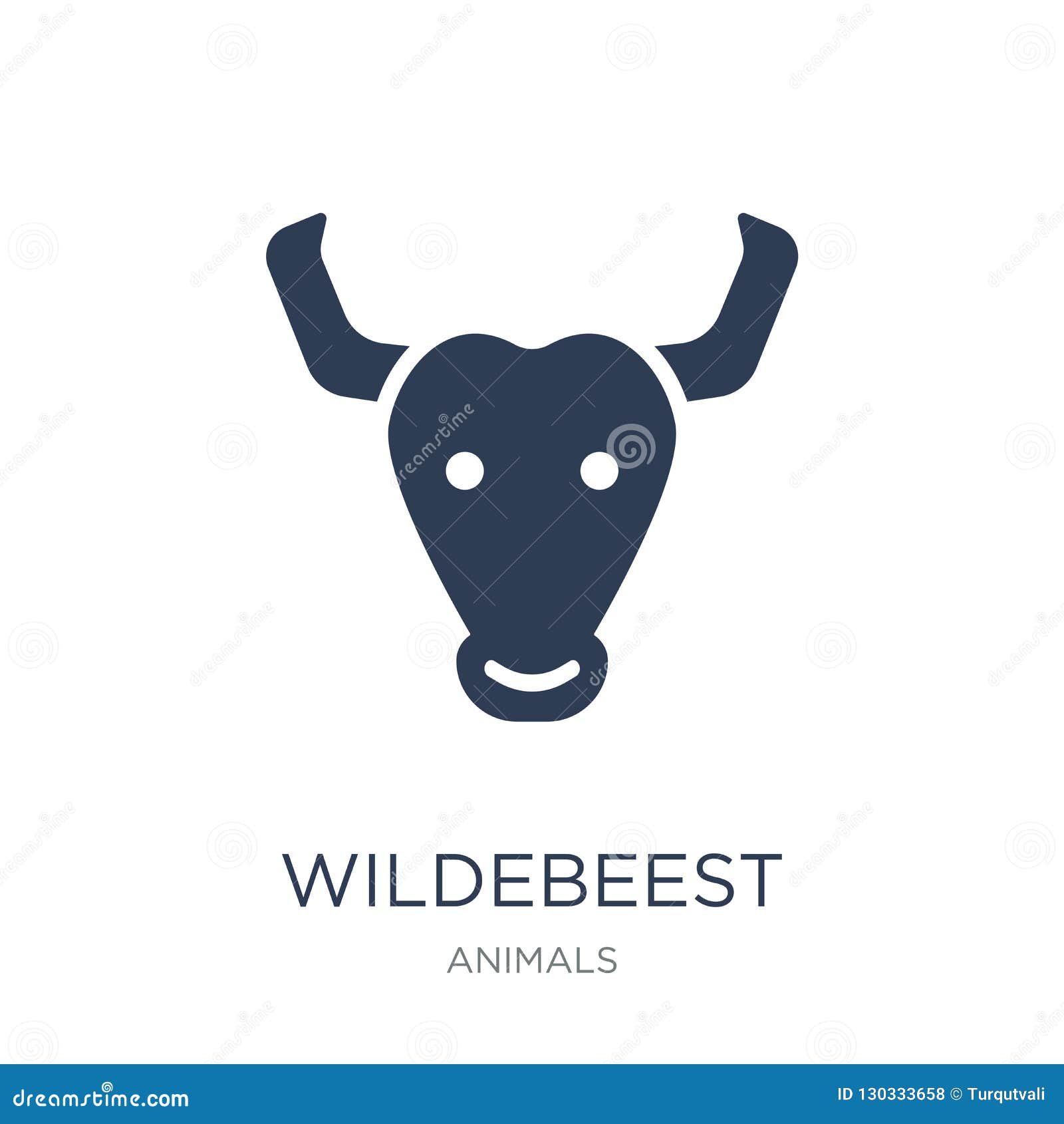 Wildebeest Icon. Trendy Flat Vector Wildebeest Icon on White Background ...
