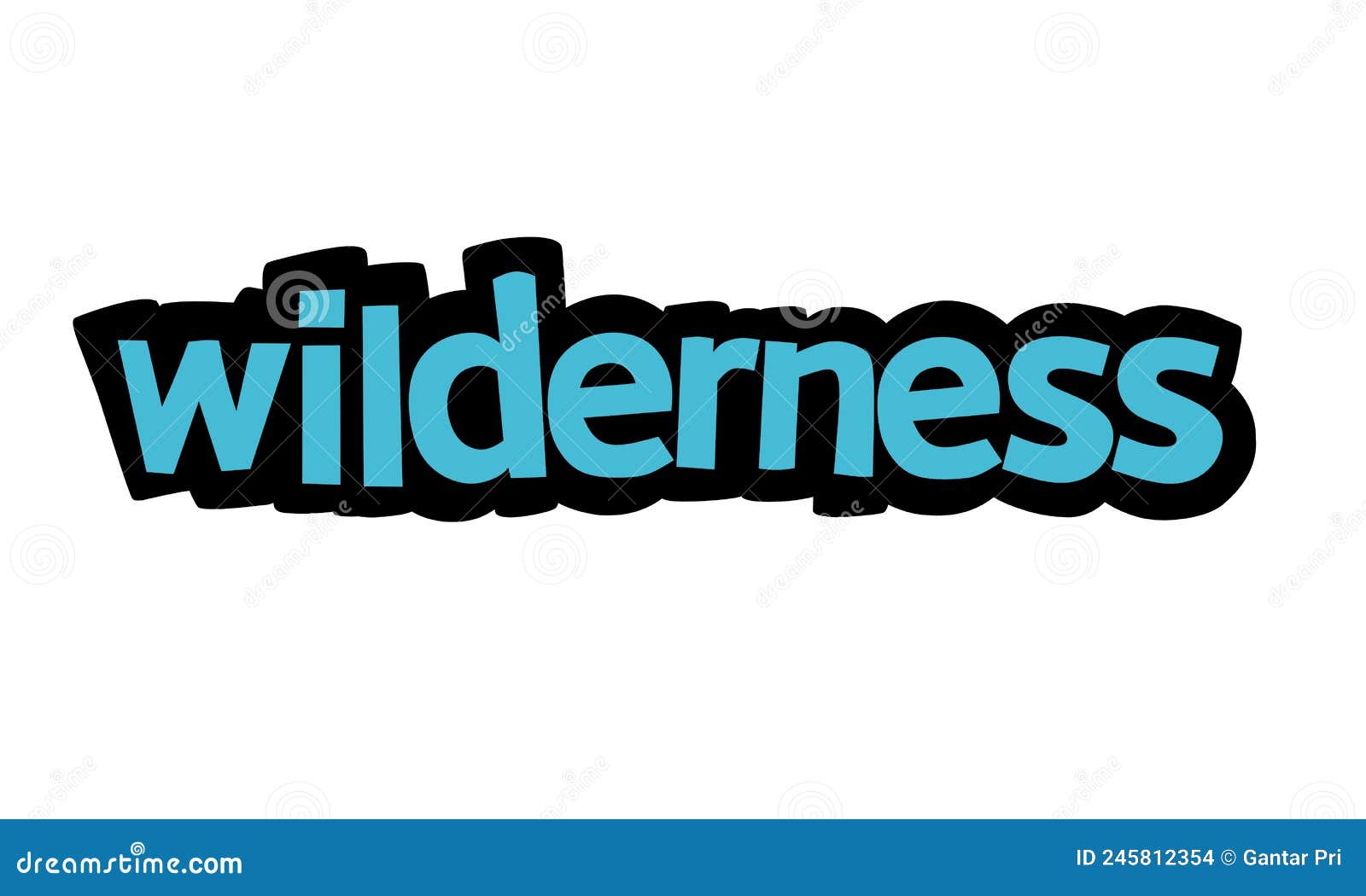 WILDERNESS Writing Vector Design on White Background Stock Vector ...