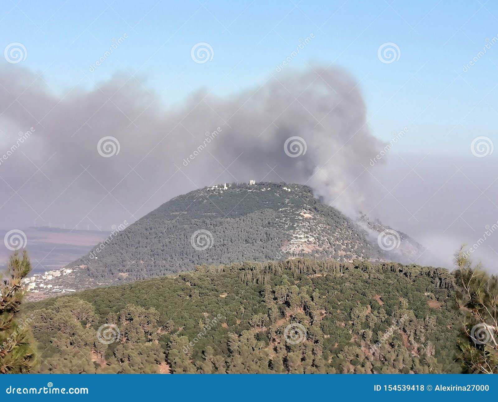 Wildfire on the Biblical Mount Tabor, Israel Stock Photo - Image of ...