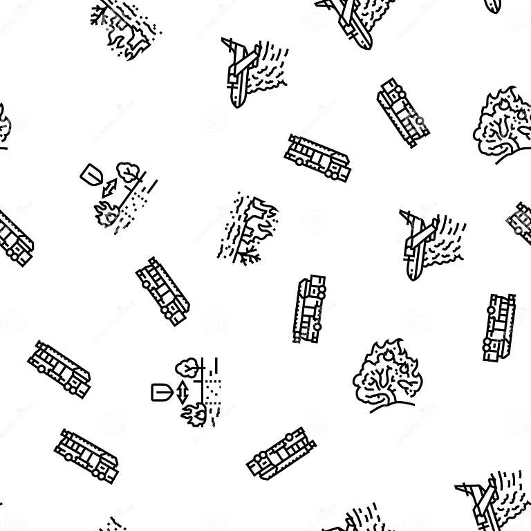 Wildfire Blaze Firestorm Burn Seamless Pattern Vector Stock ...