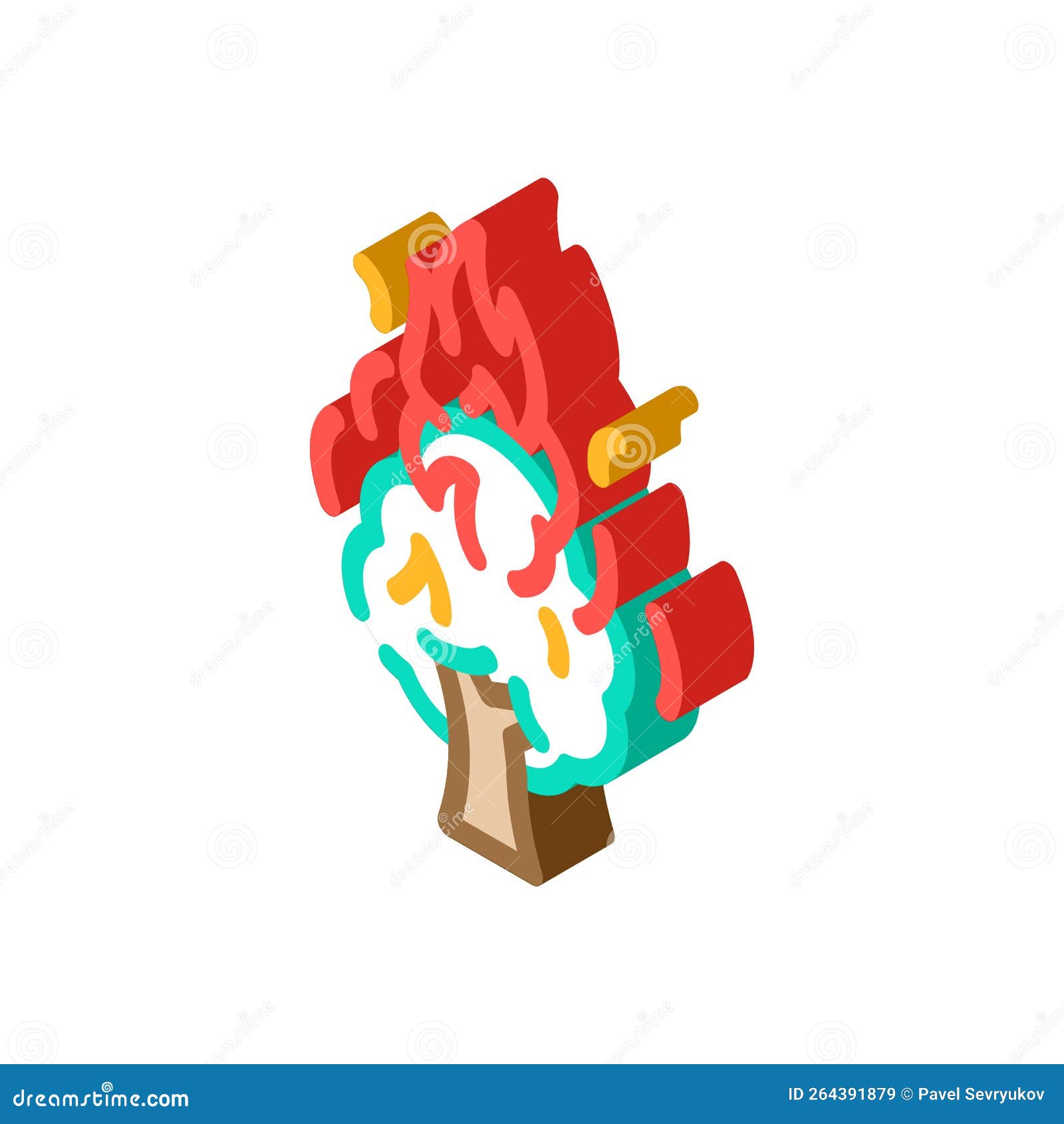 Wildfire Fire Isometric Icon Vector Illustration Stock Vector ...