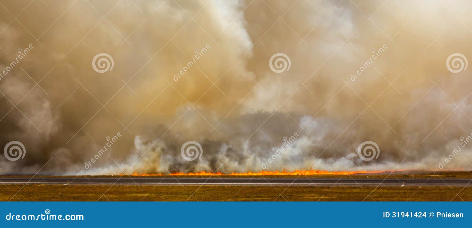 Wildfire Flames and Smoke Roar Upward Out of Control Stock Photo ...