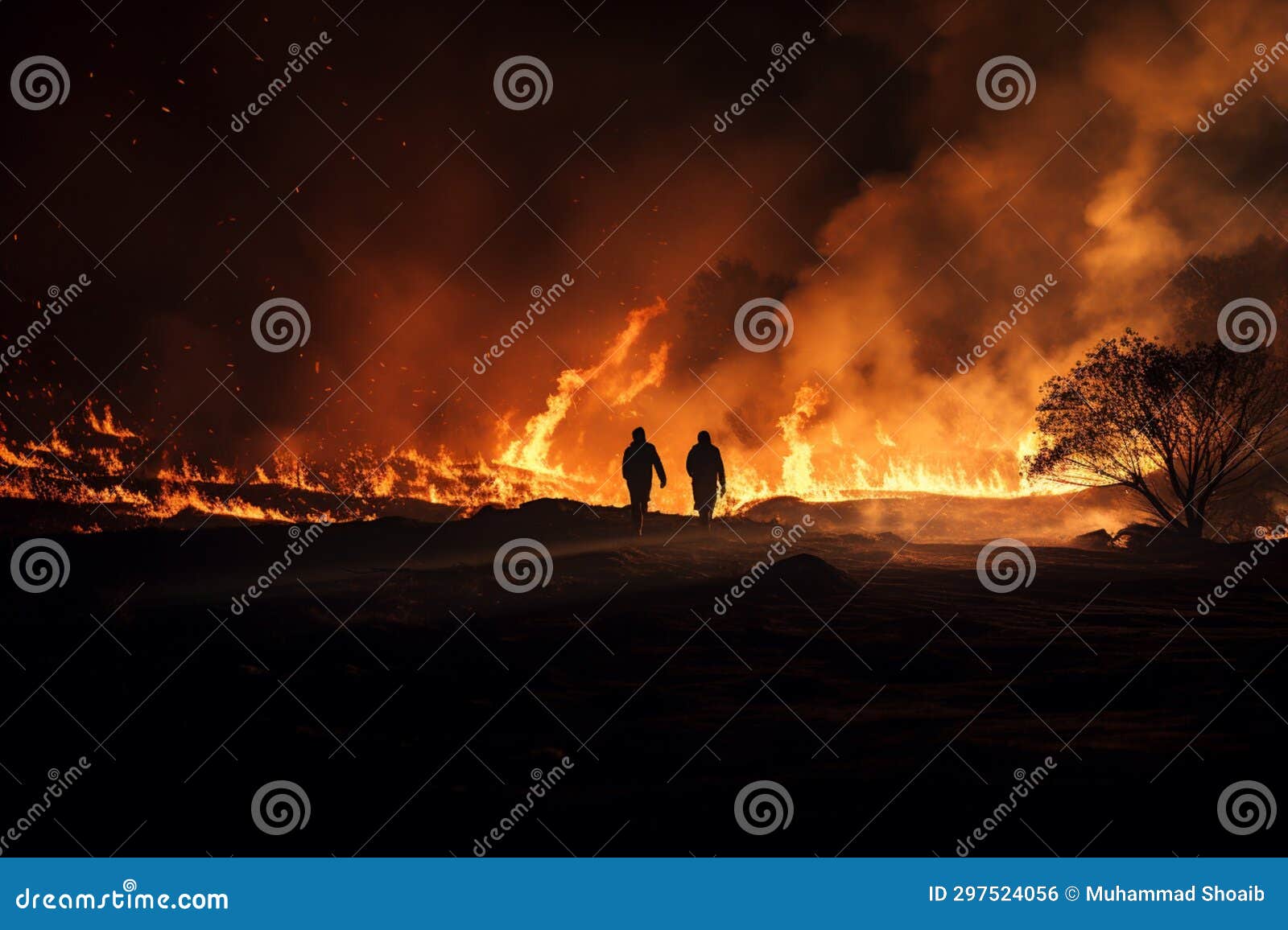 Wildfire Forest Fire Engulfs Woods Fire Spreads Wildly Stock ...