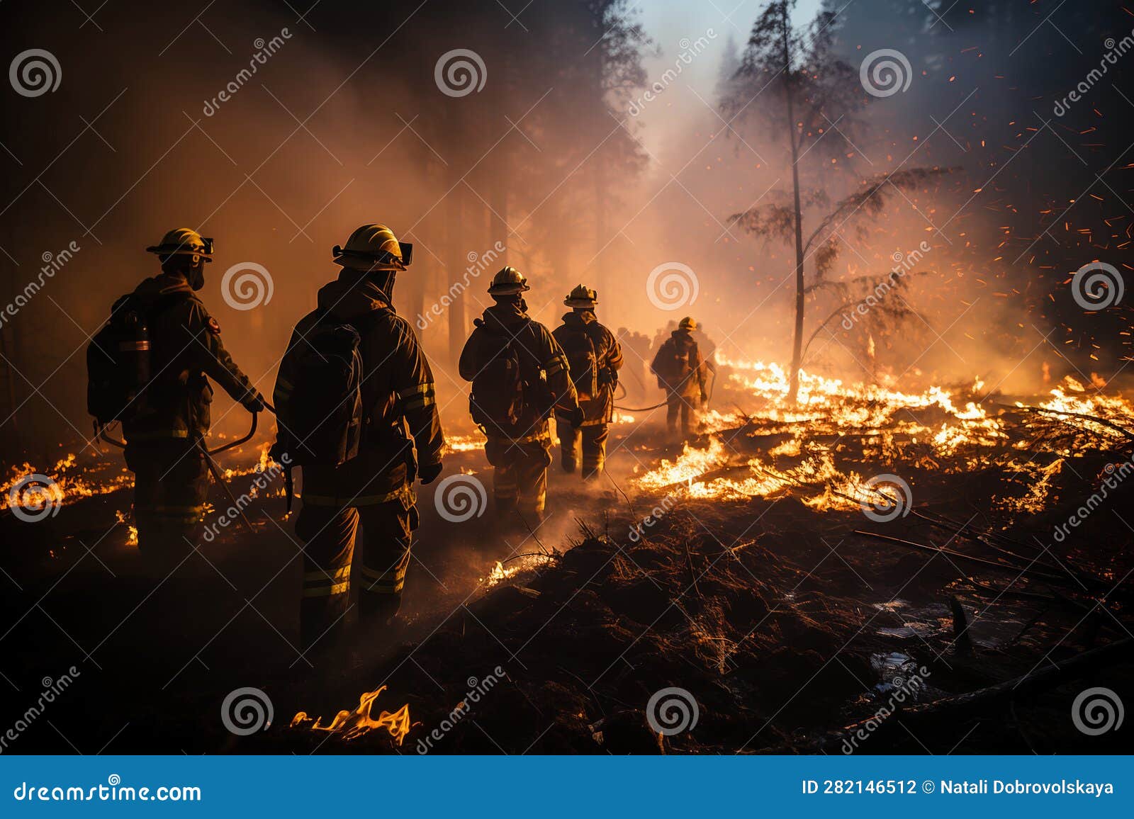Wildfire in Forest Natural Catastrophe,uncontrolled Fire Stock ...