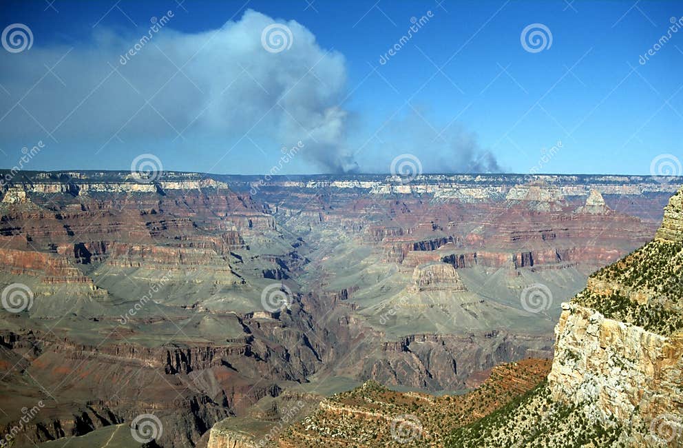 Wildfire at Grand Canyon stock photo. Image of national - 2346908