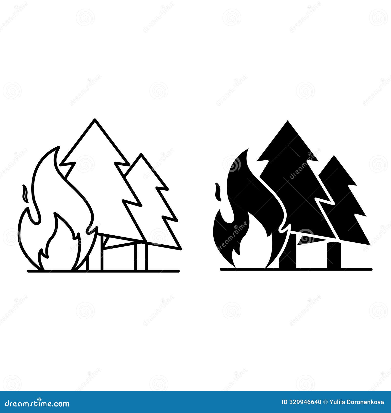 Wildfire Icons. stock illustration. Illustration of emergency - 329946640