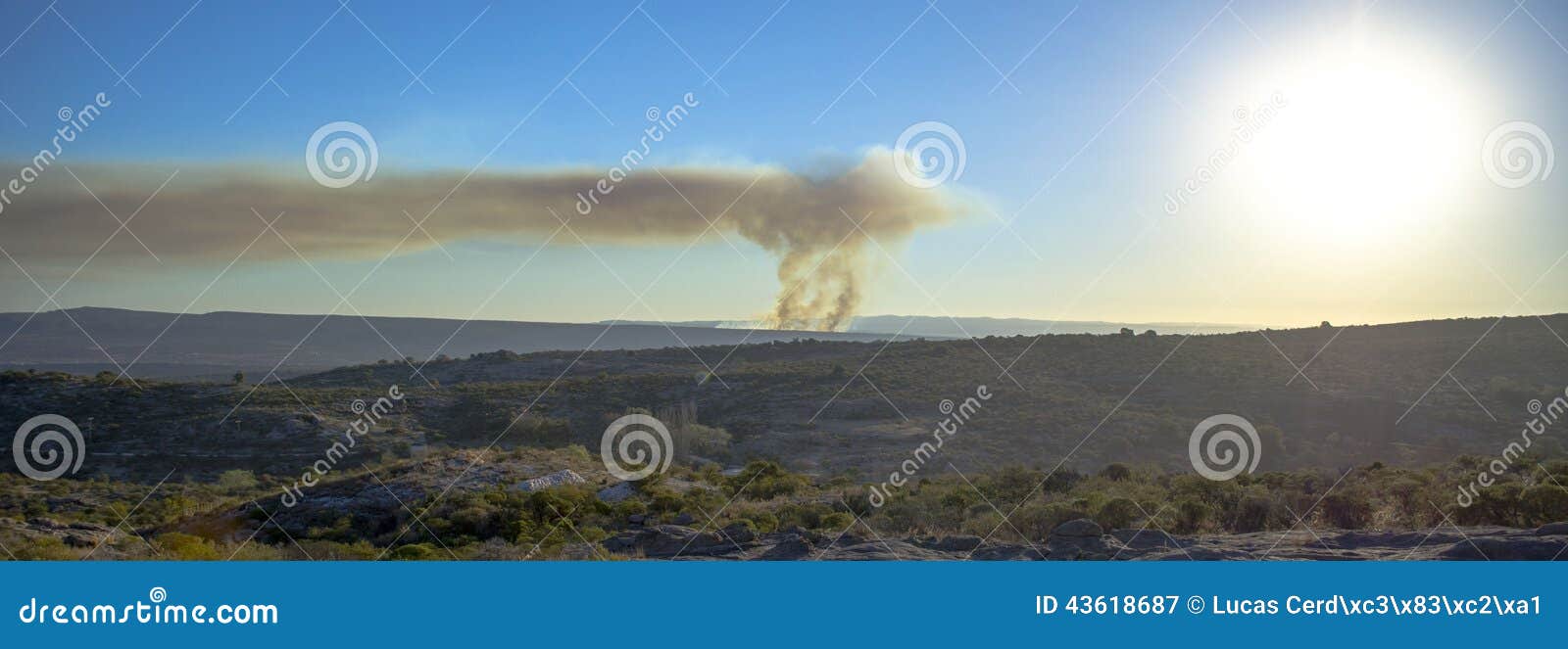 Wildfire panoramic view stock image. Image of argentina - 43618687