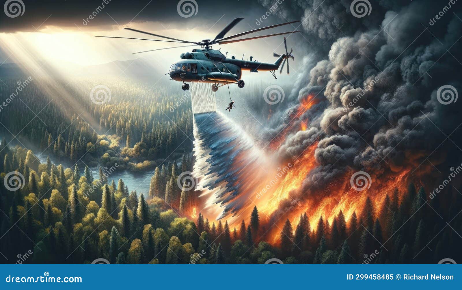 Wildfire Rescue Operation stock image. Image of deforestation - 299458485